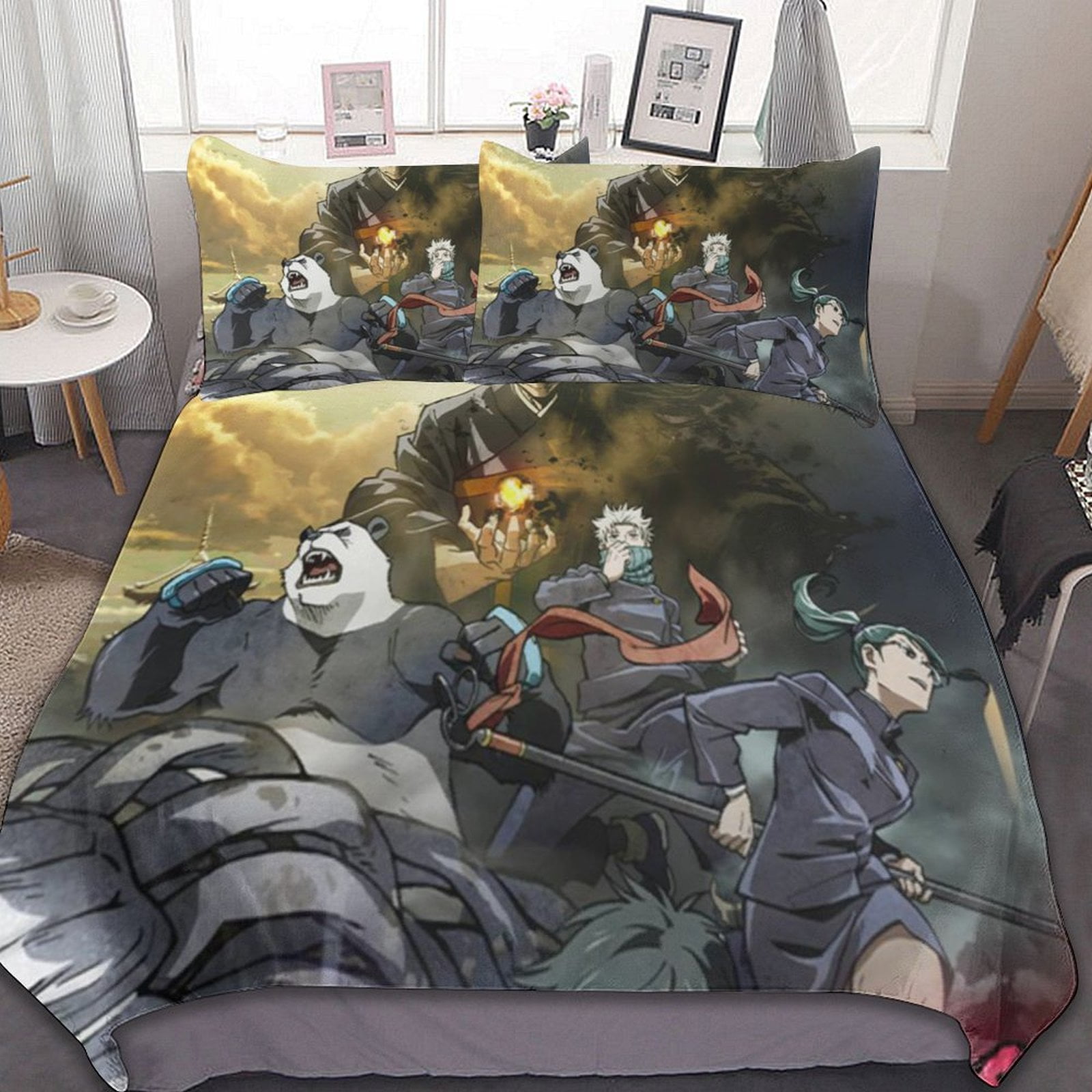 Jujutsu Kaisen 3 Piece Bedding Sets Decor Comforter Sets With One Duvet ...