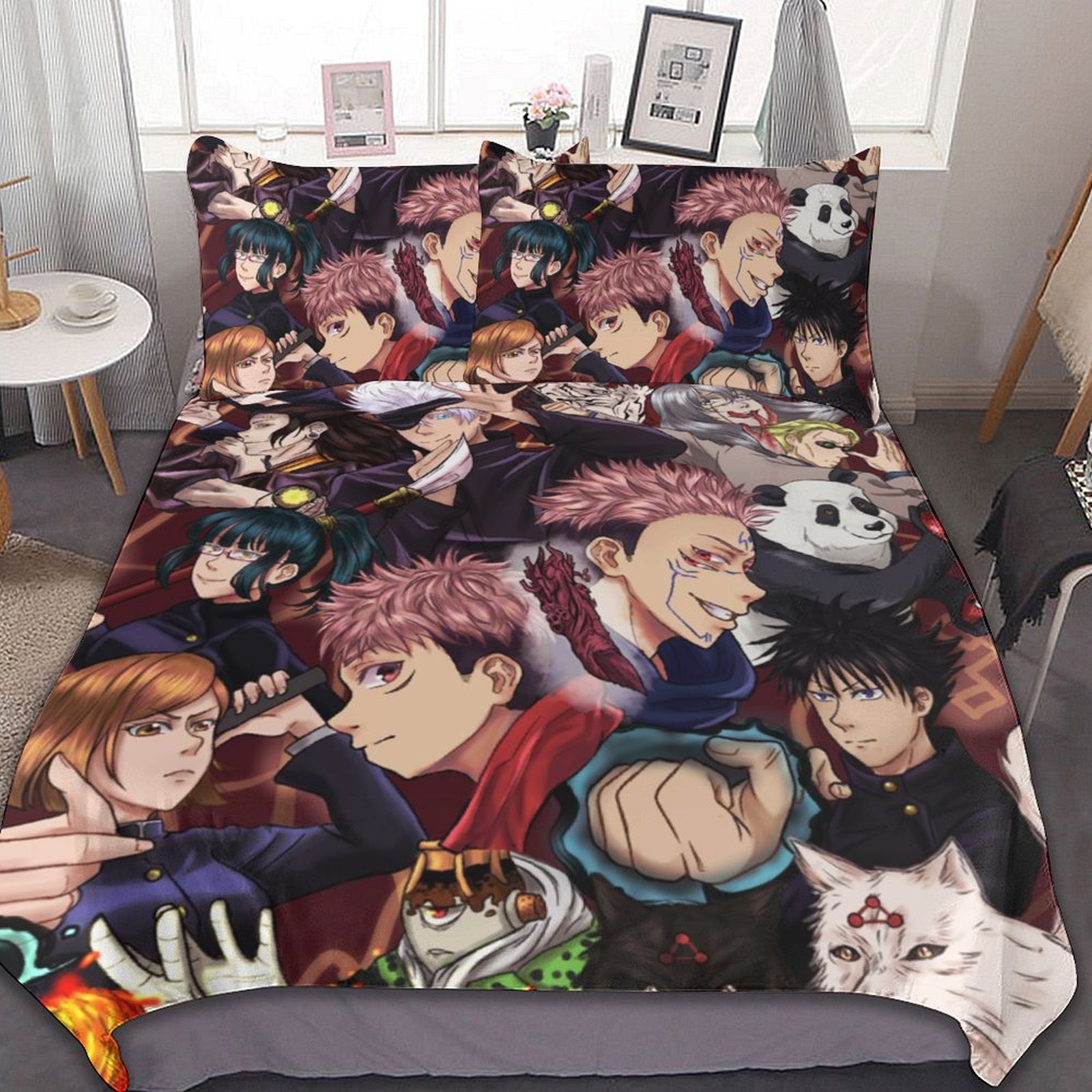 Jujutsu Kaisen 3 Piece Bedding Sets Decor Comforter Sets With One Duvet ...