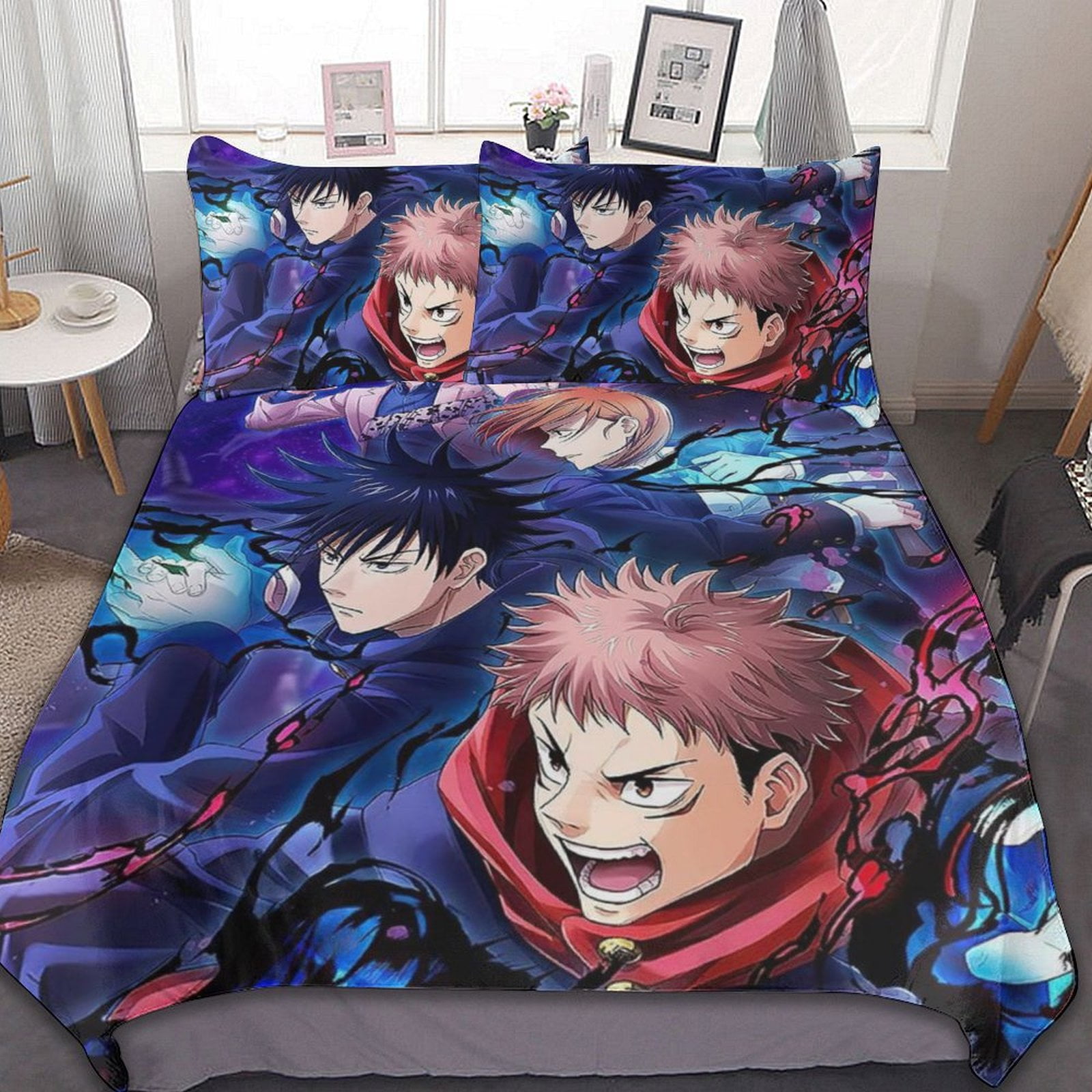 Jujutsu Kaisen 3 Piece Bedding Sets Decor Comforter Sets With One Duvet ...