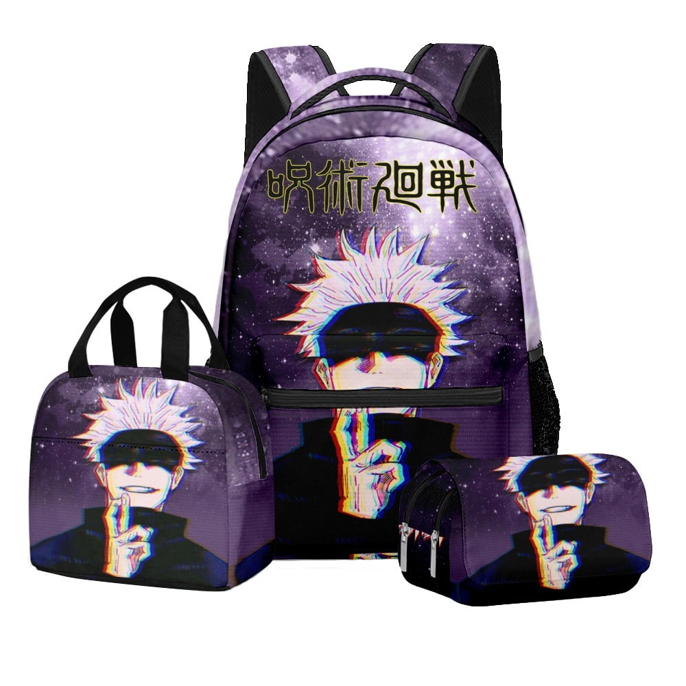 Jujutsu Kaisen 3pcs Backpack with Lunch Bag Satoru Gojo Backpack Set ...