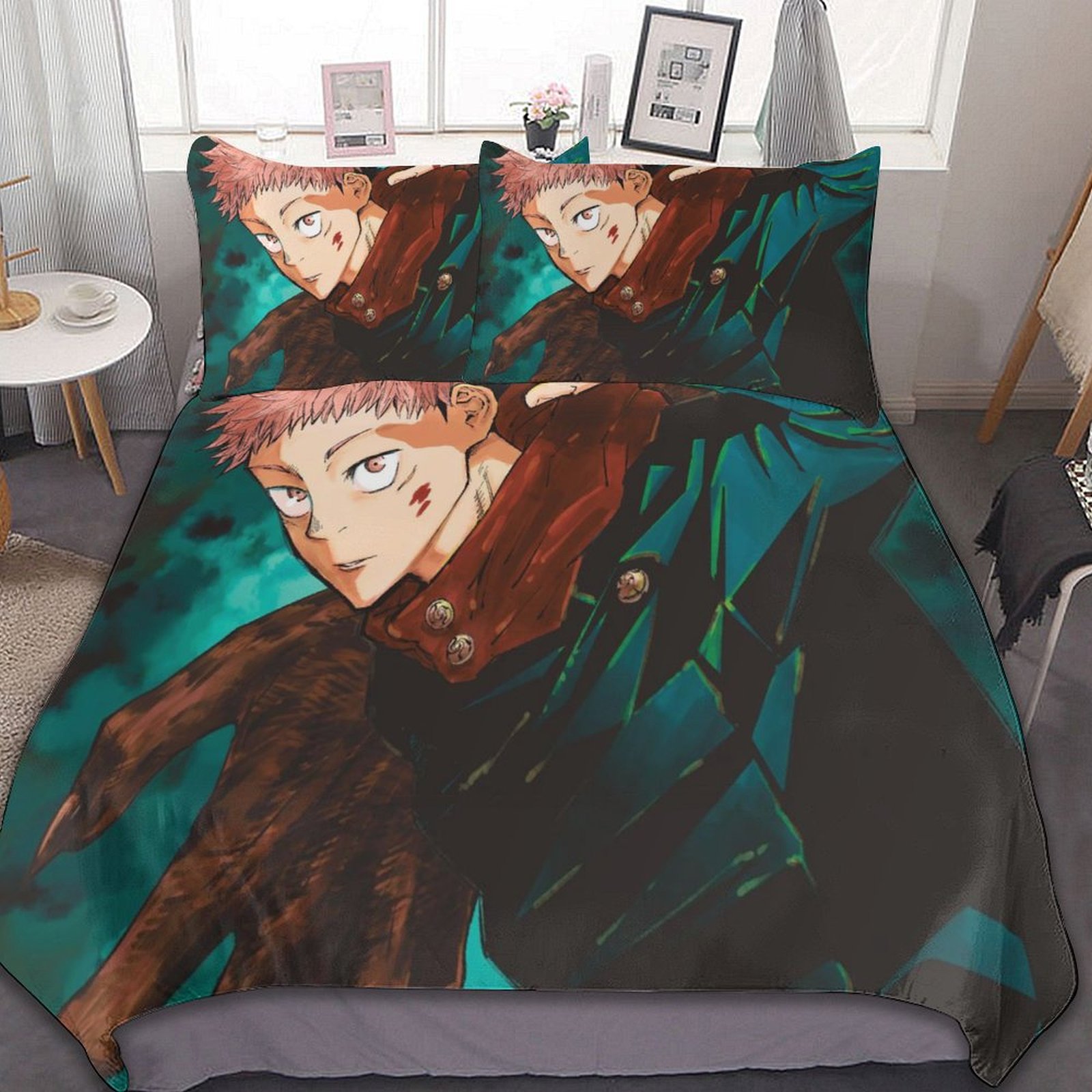 Jujutsu Kaisen Anime 3 Piece Bedding Sets Decor Comforter Sets With One ...
