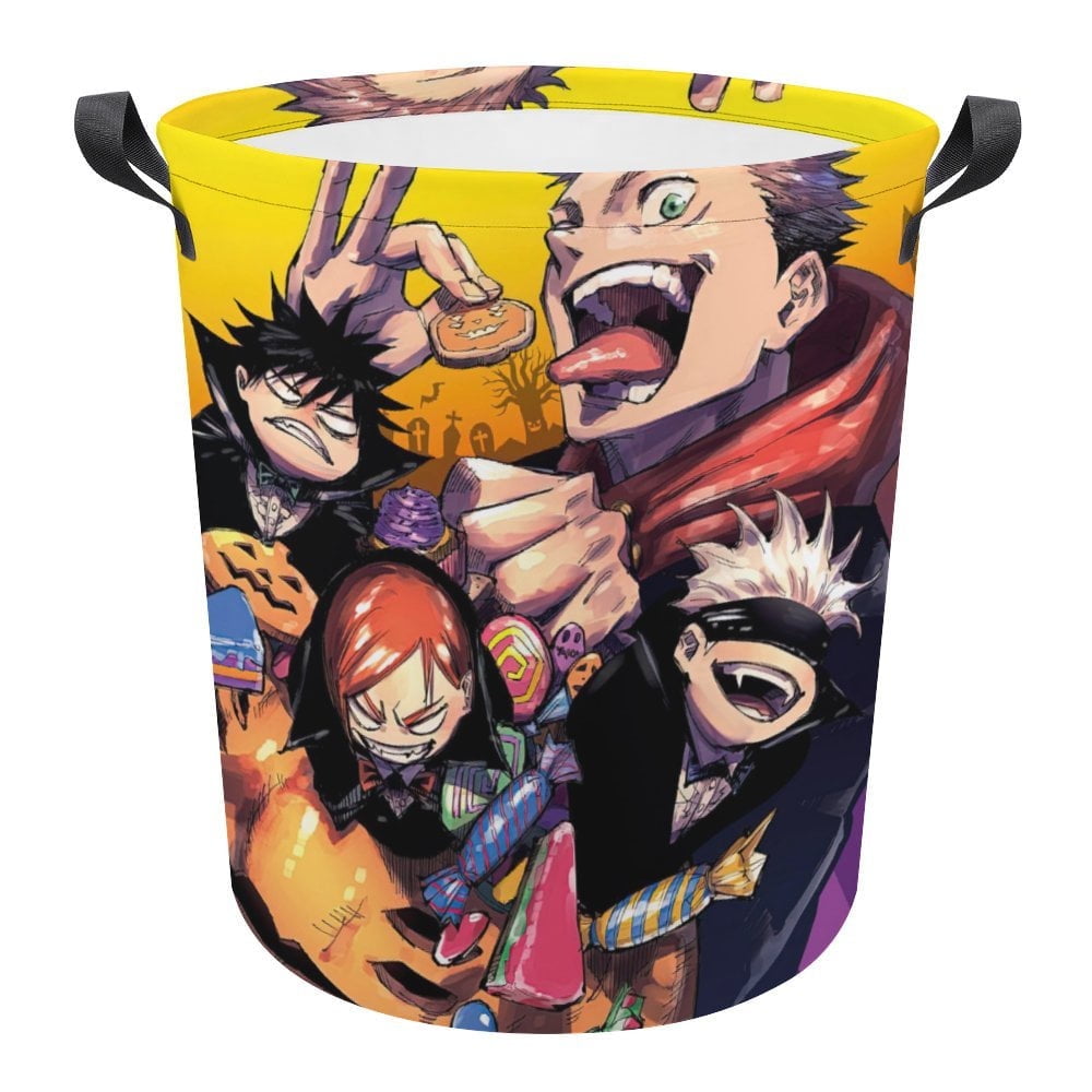 Jujutsu Kaisen Anime Circular Laundry Hamper Foldable Large Storage ...