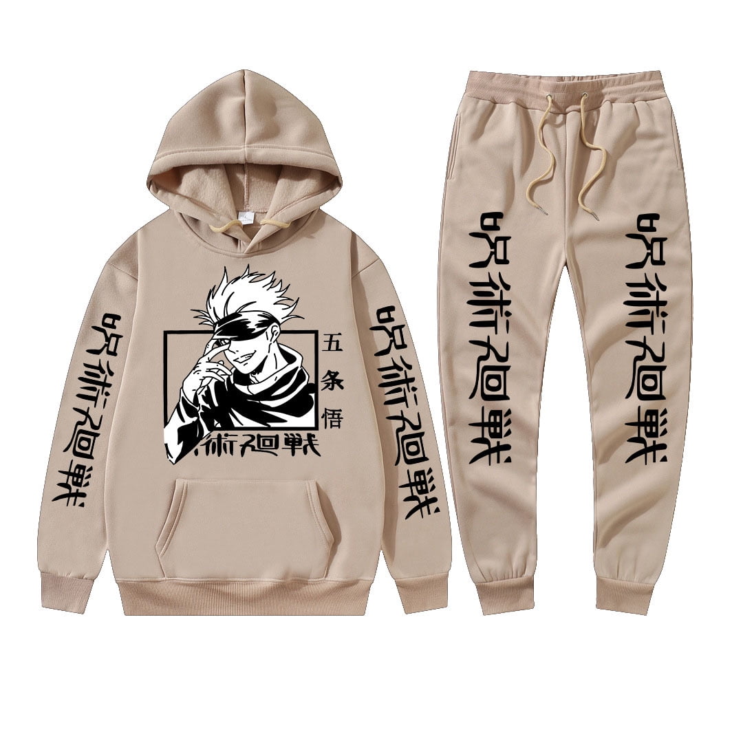 Jujutsu Kaisen Anime Graphic Hoodie and Sweatpants Set – Winter Warm ...