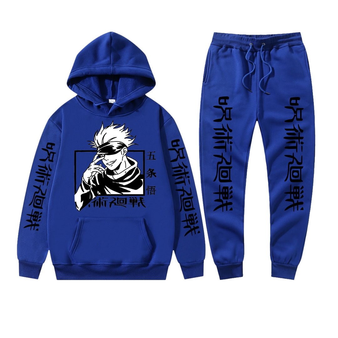 Jujutsu Kaisen Anime Graphic Hoodie and Sweatpants Set – Winter Warm ...