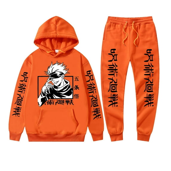 Jujutsu Kaisen Anime Graphic Hoodie and Sweatpants Set – Winter Warm ...