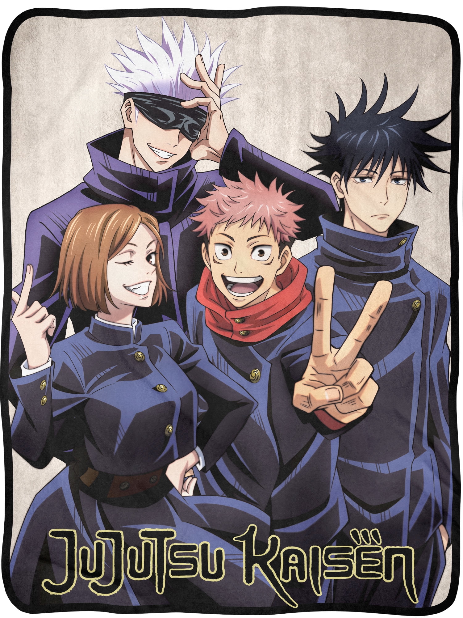 Jujutsu Kaisen Anime Throw Blanket | Main Four Gojo Yuji Megumi Nobara ...