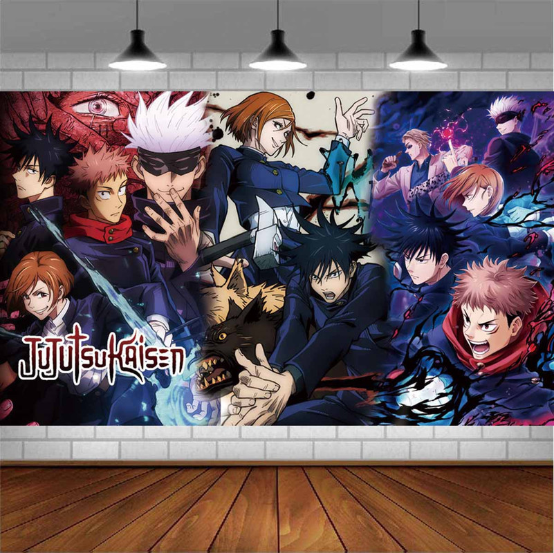 Jujutsu Kaisen Background Wall Decor Taspestry Post Banner Backdrop ...