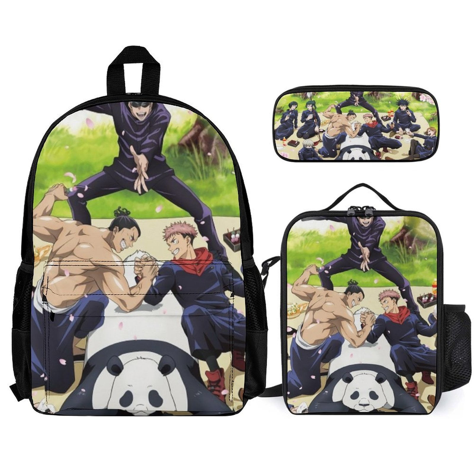 Jujutsu Kaisen Backpack 3 Pieces Set With Pencil Case Lunch Bag ...