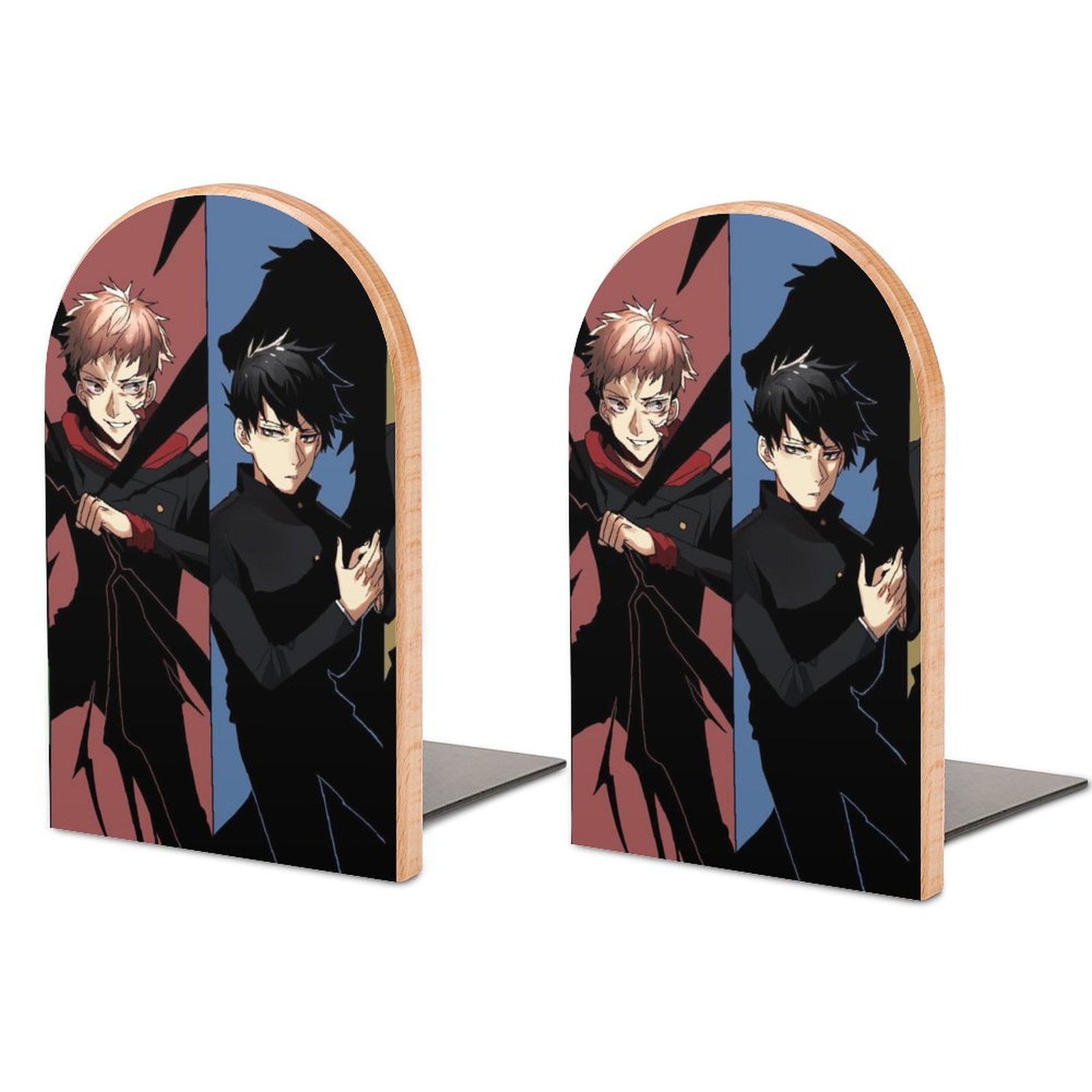 Jujutsu Kaisen Bookends Wood Book Divider Decorative Shelves Non-Skid ...