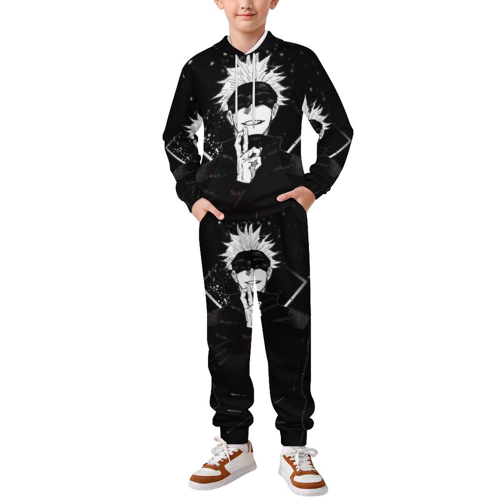 Jujutsu Kaisen Boys 2 Piece Tracksuit Athletic Sweatsuits Sets Hooded ...