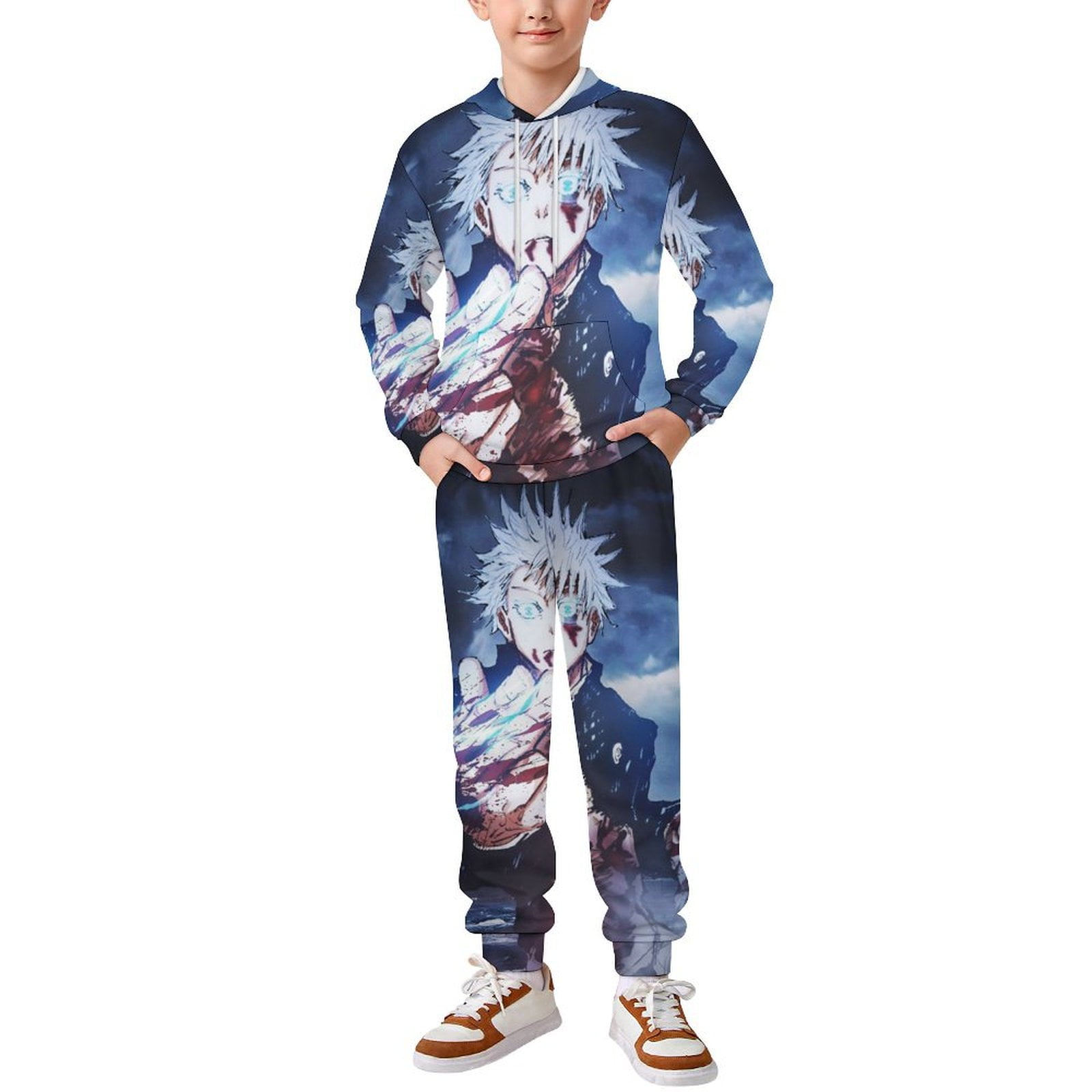 Jujutsu Kaisen Boys 2 Piece Tracksuit Athletic Sweatsuits Sets Hooded ...