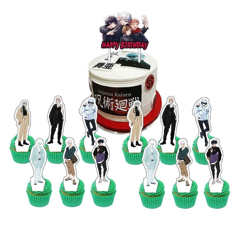 Jujutsu Kaisen Cake Topper Cupcake Set Party Supplies Decoration ...