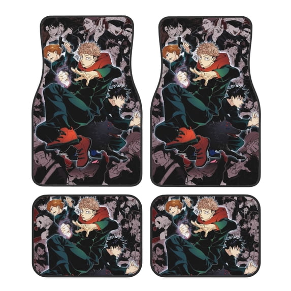Jujutsu Kaisen Car Floor Mats Front Rear Floor Foot Mats 4-Piece Non ...