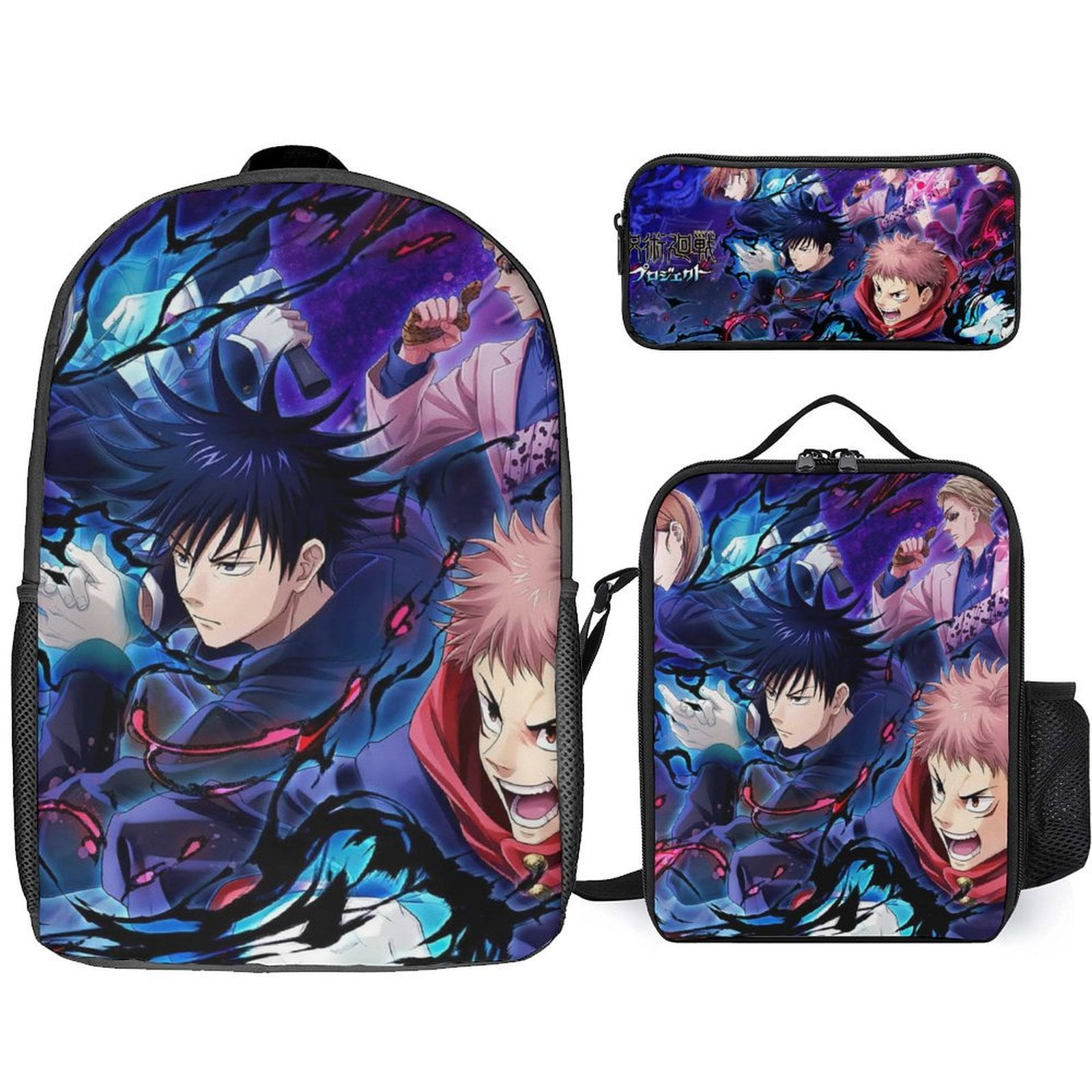 Jujutsu Kaisen Characters Laptop Backpack With Pencil Case Lunch Bag 3 ...