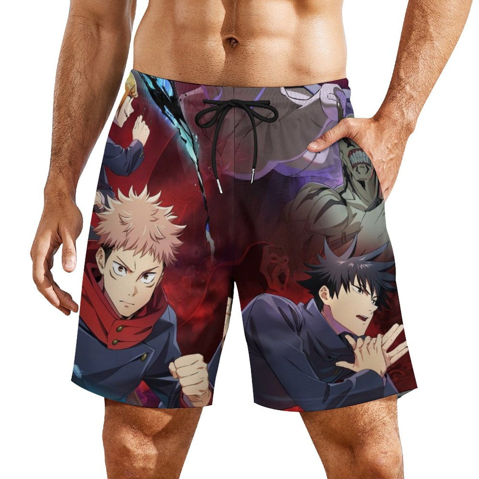 Jujutsu Kaisen Characters Men's Board Shorts Swim Trunks Quick Dry Beach Short Swimwear Bathing ...