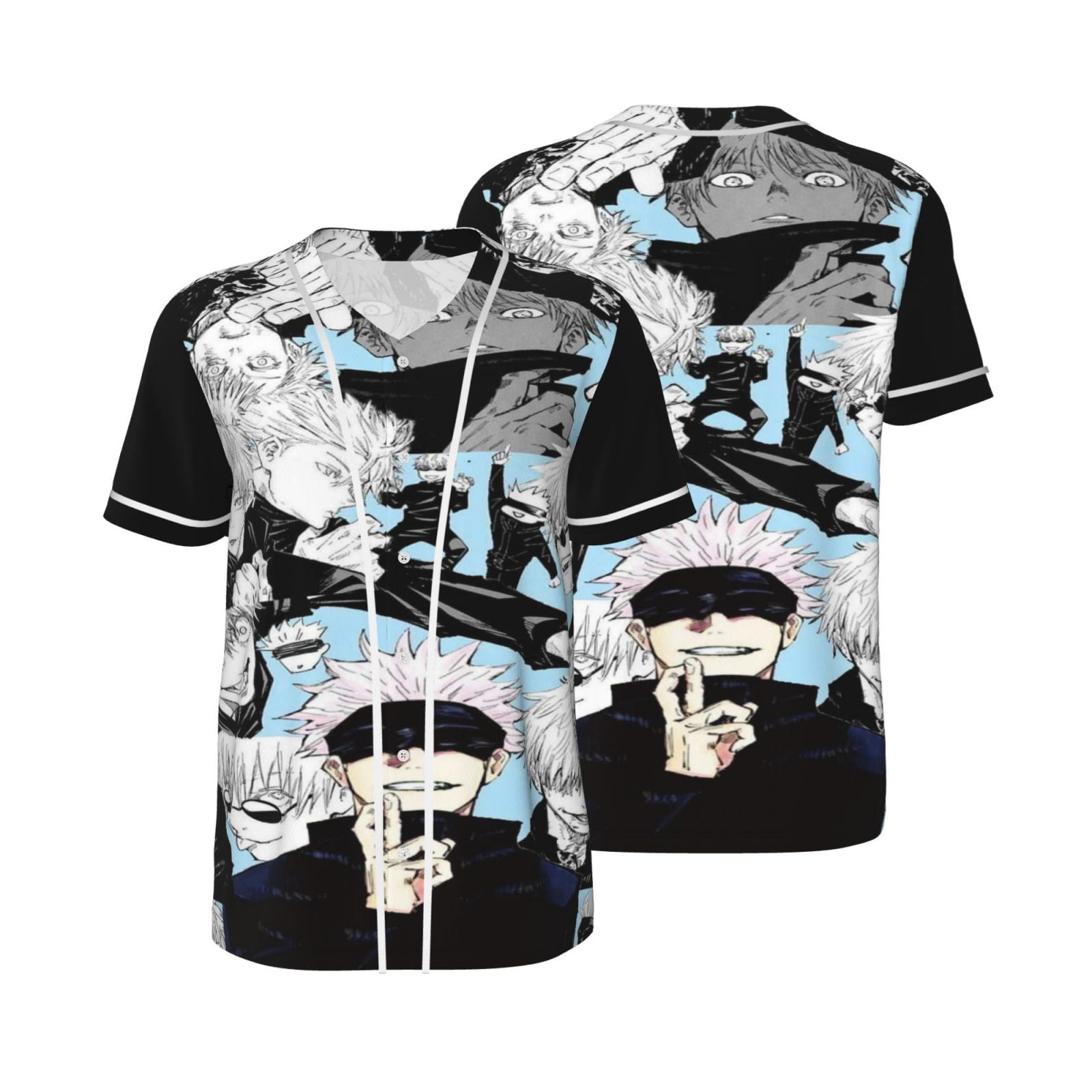 Jujutsu Kaisen Gojo Baseball Jerseys Shirts Baseball Button Down Shirt ...