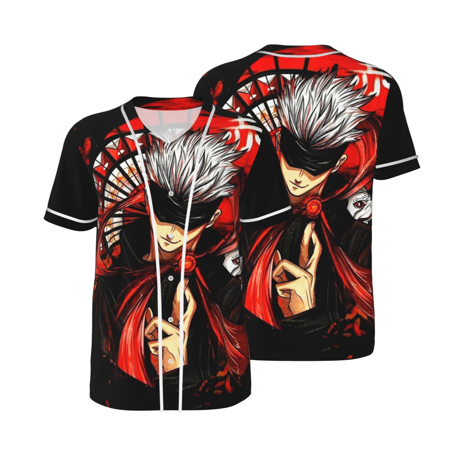 Jujutsu Kaisen Gojo Baseball Jerseys Shirts Baseball Button Down Shirt ...