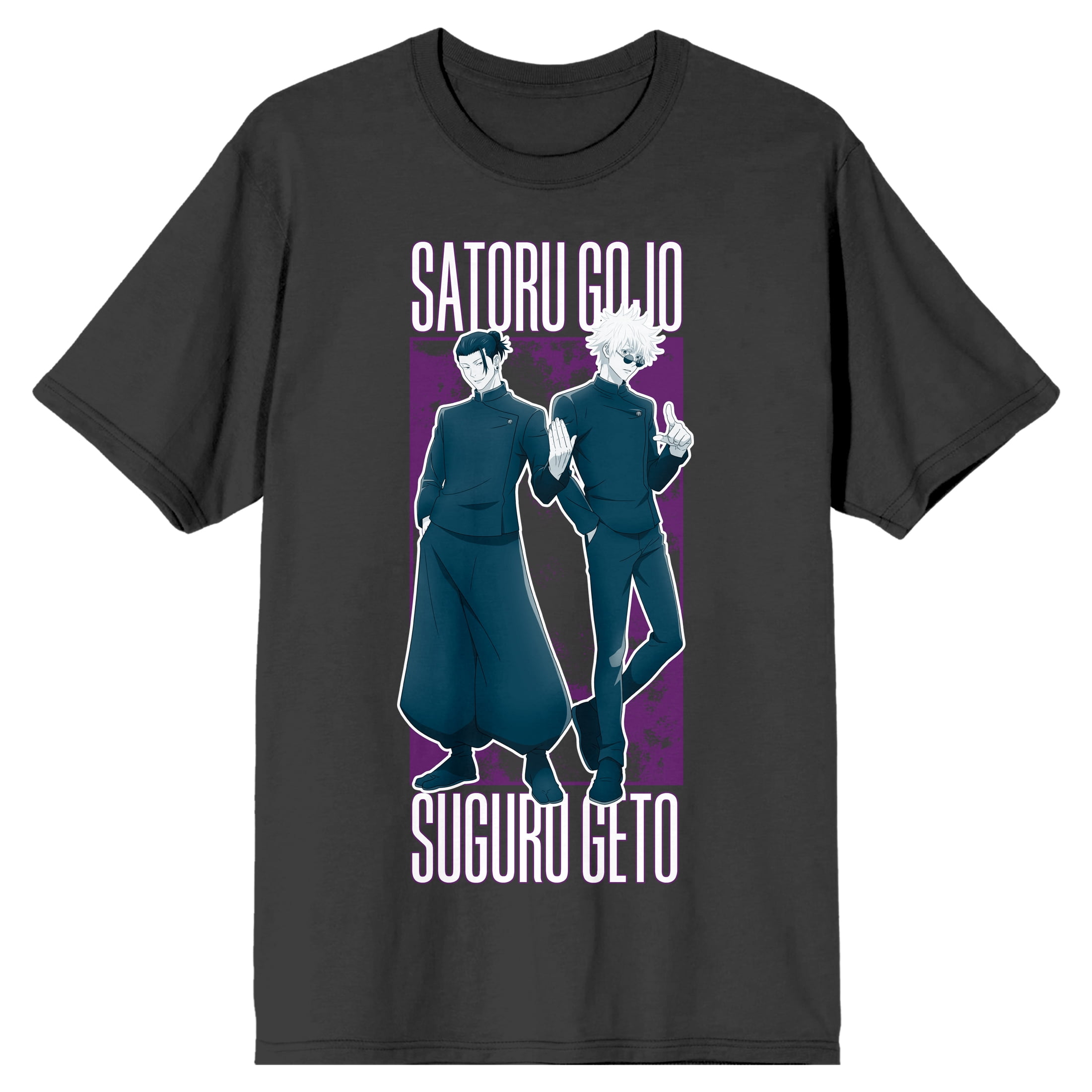 Jujutsu Kaisen Gojo & Geto Adult Charcoal Crew Neck Short Sleeve T ...