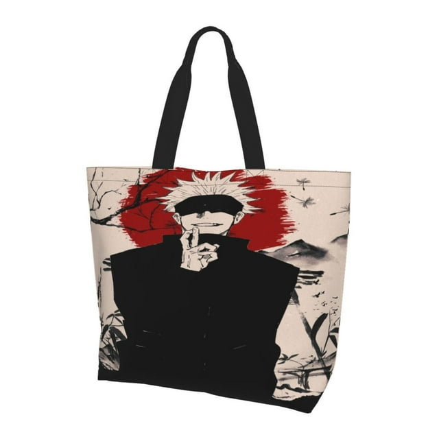 Jujutsu Kaisen Gojo Large Canvas Tote Bag for Gym Beach Travel Reusable ...