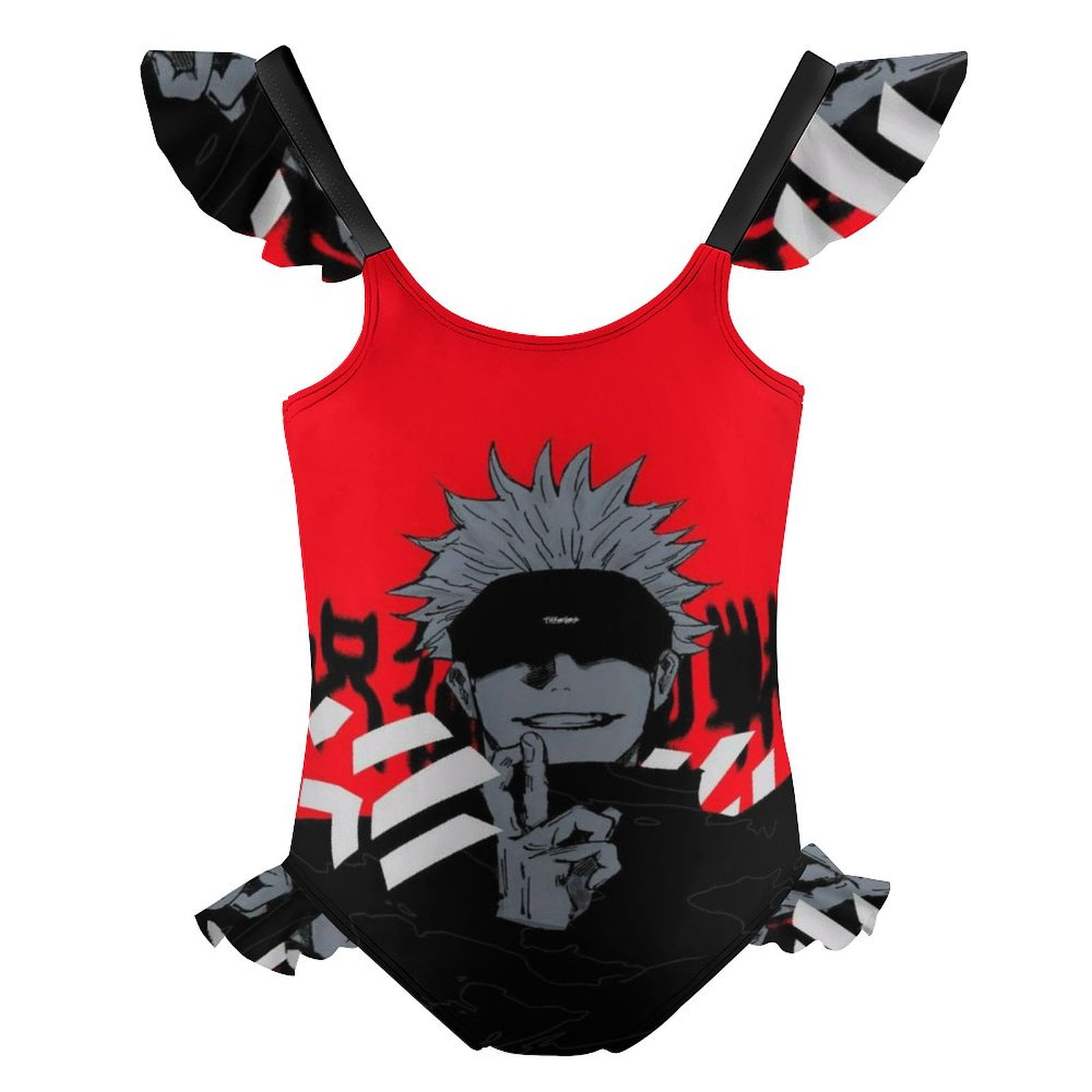 Jujutsu Kaisen Gojo One Piece Swimwear Flutter Sleeve Swimsuits For ...