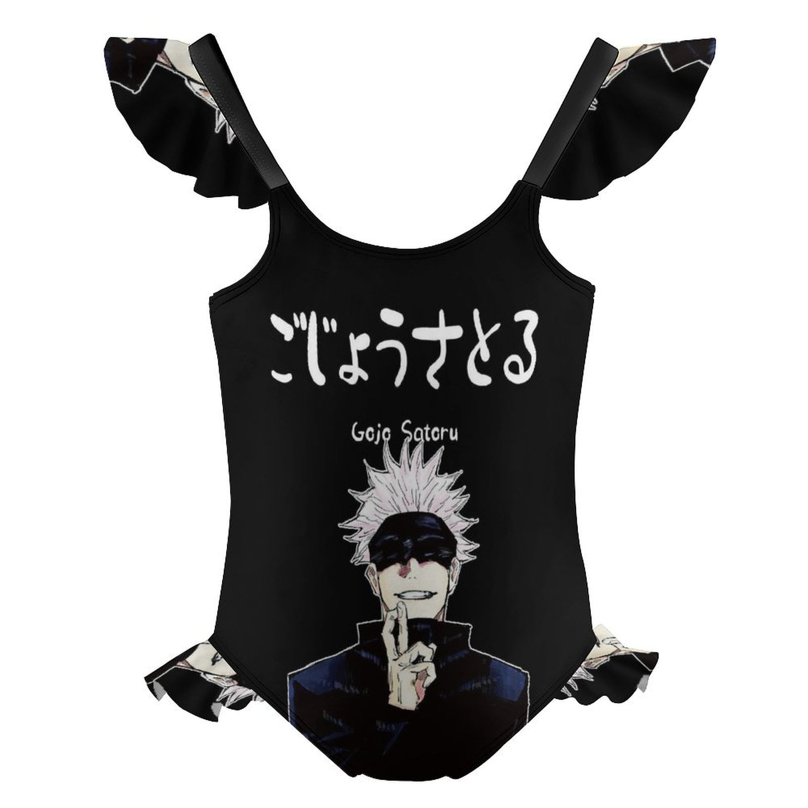 Jujutsu Kaisen Gojo One Piece Swimwear Flutter Sleeve Swimsuits For ...