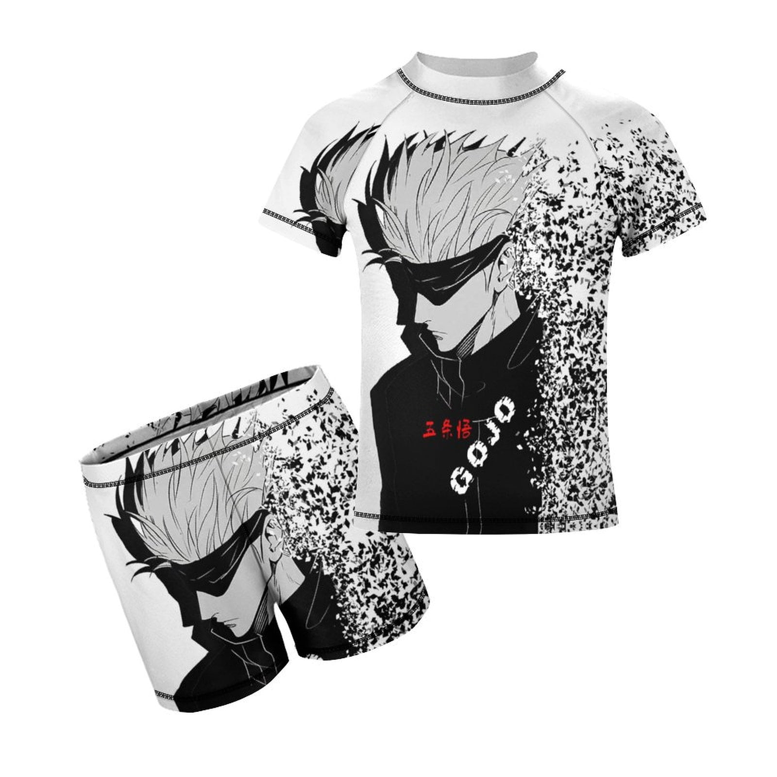 Jujutsu Kaisen Gojo Summer Swimwear For Boys 2PCS Rash Guard Sets For ...