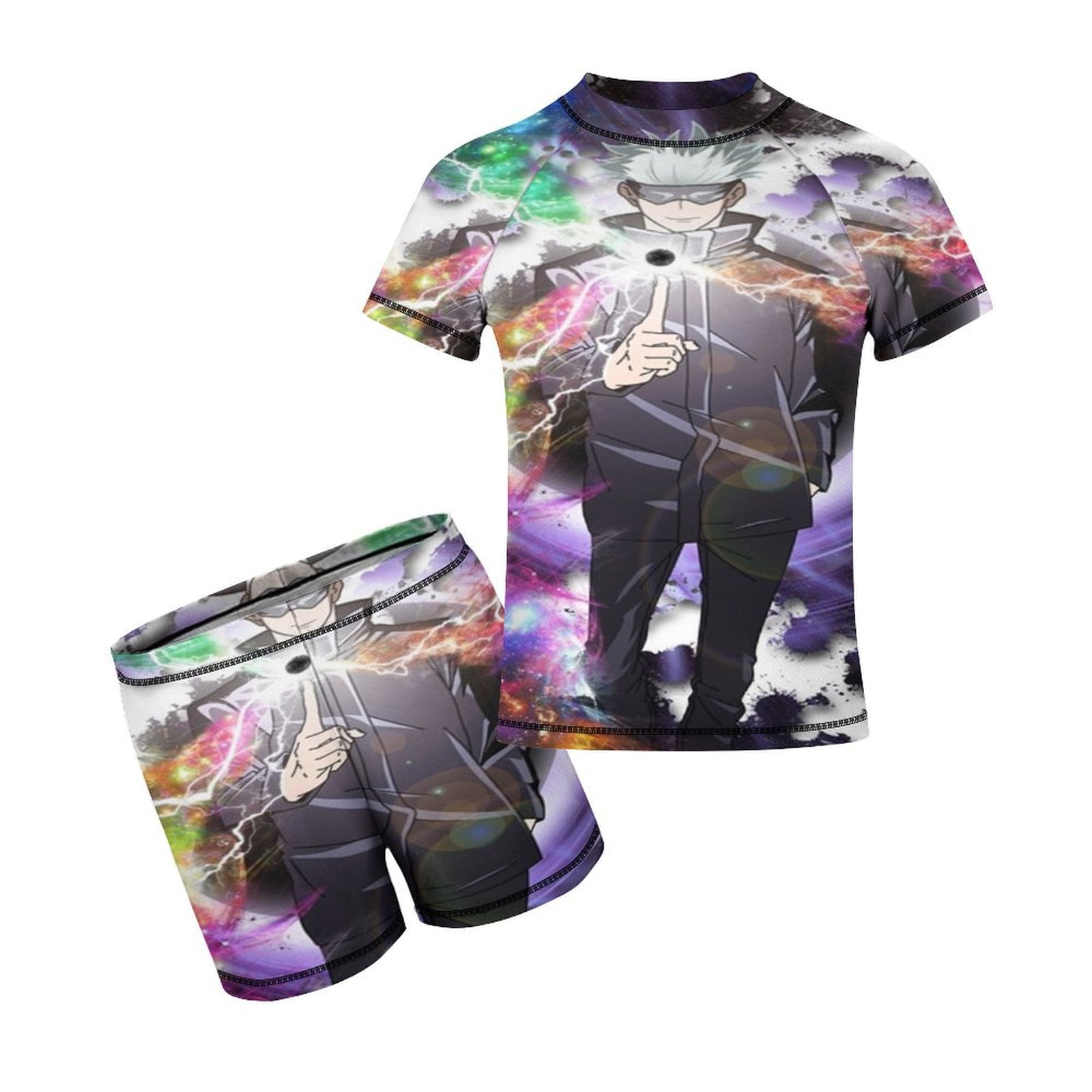 Jujutsu Kaisen Gojo Summer Swimwear For Boys 2PCS Rash Guard Sets For ...