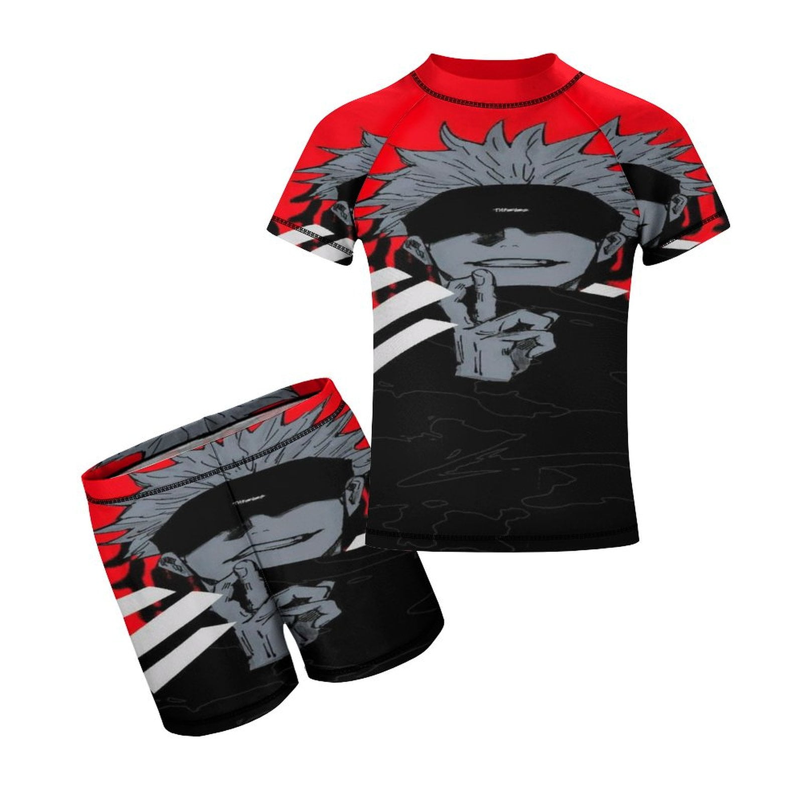 Jujutsu Kaisen Gojo Summer Swimwear For Boys 2PCS Rash Guard Sets For ...