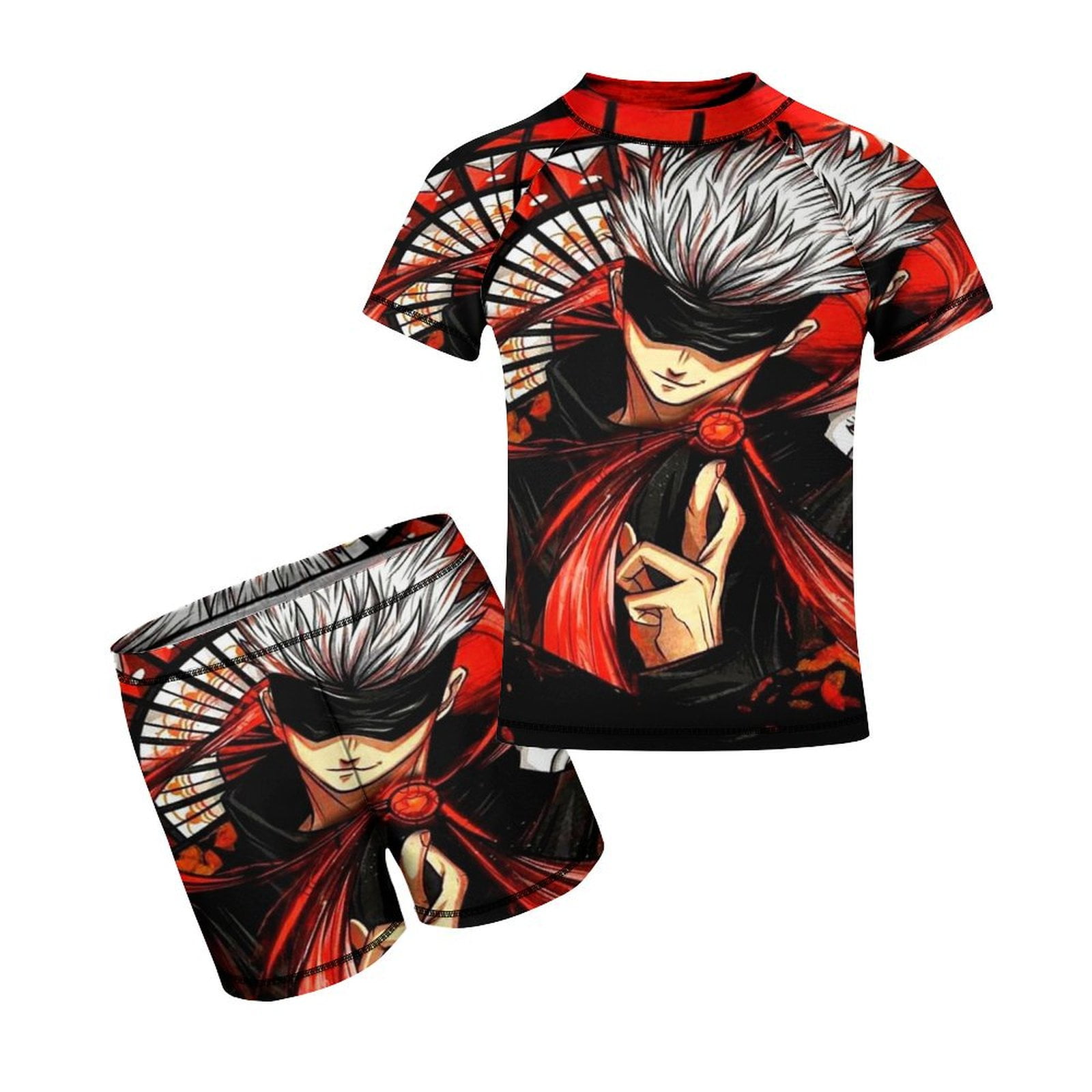 Jujutsu Kaisen Gojo Summer Swimwear For Boys 2PCS Rash Guard Sets For ...