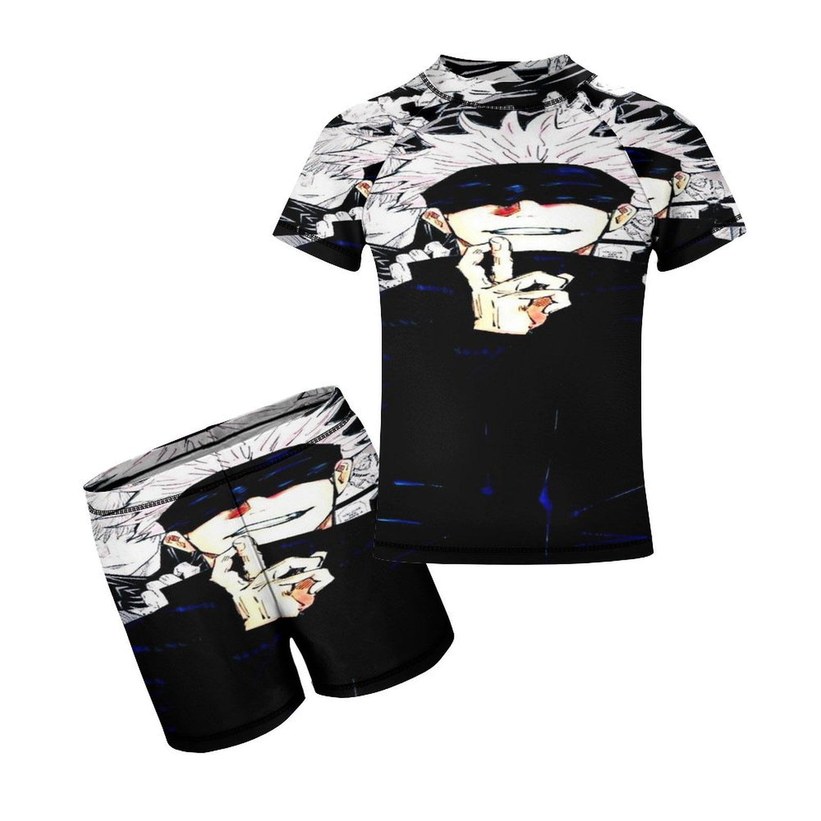 Jujutsu Kaisen Gojo Summer Swimwear For Boys 2PCS Rash Guard Sets For ...