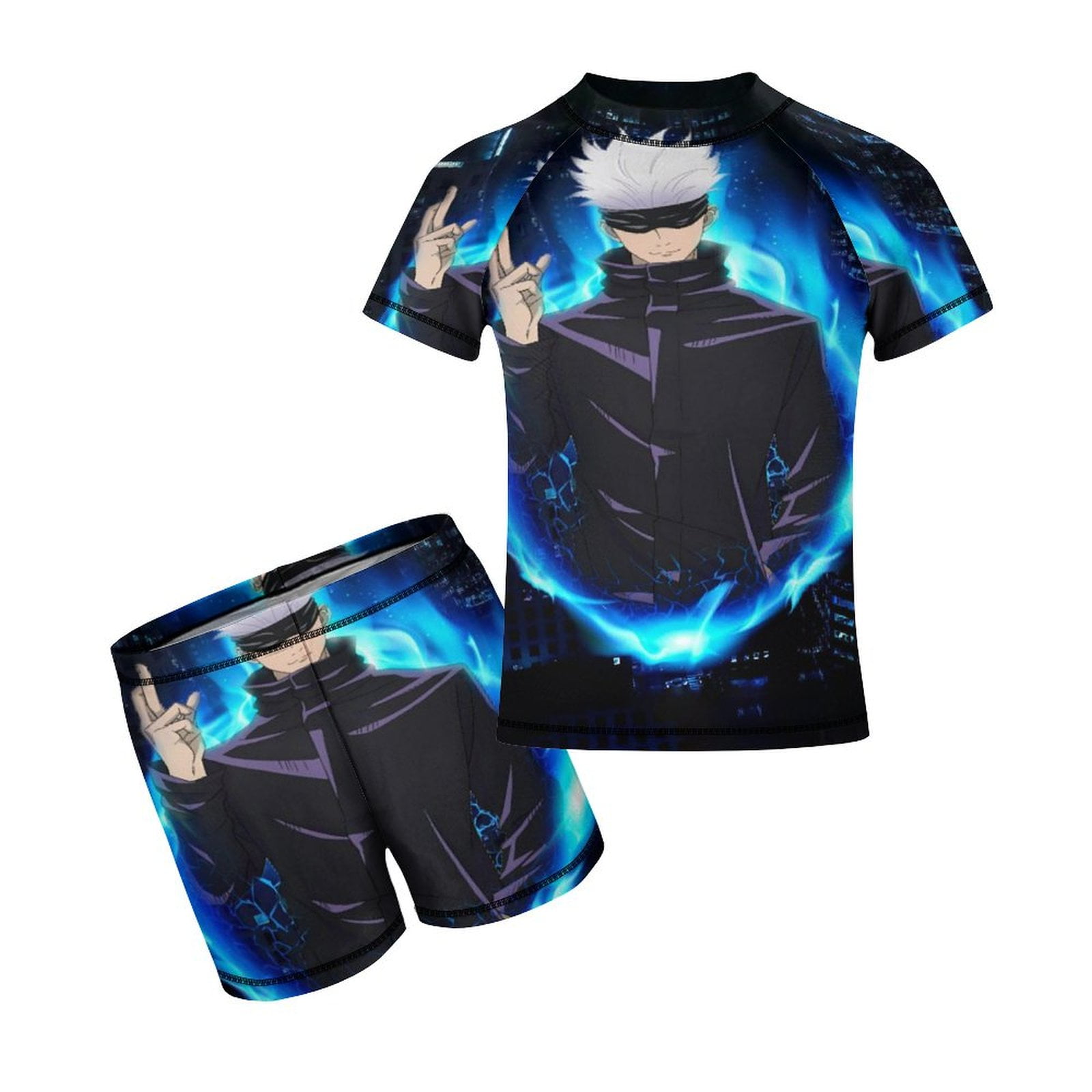 Jujutsu Kaisen Gojo Summer Swimwear For Boys 2PCS Rash Guard Sets For ...
