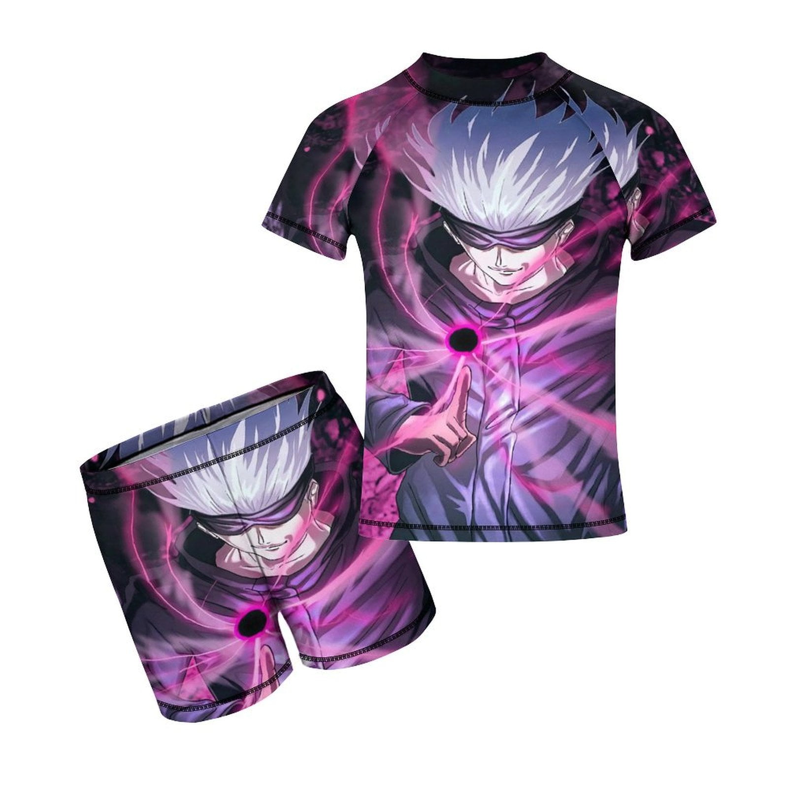 Jujutsu Kaisen Gojo Summer Swimwear For Boys 2PCS Rash Guard Sets For ...