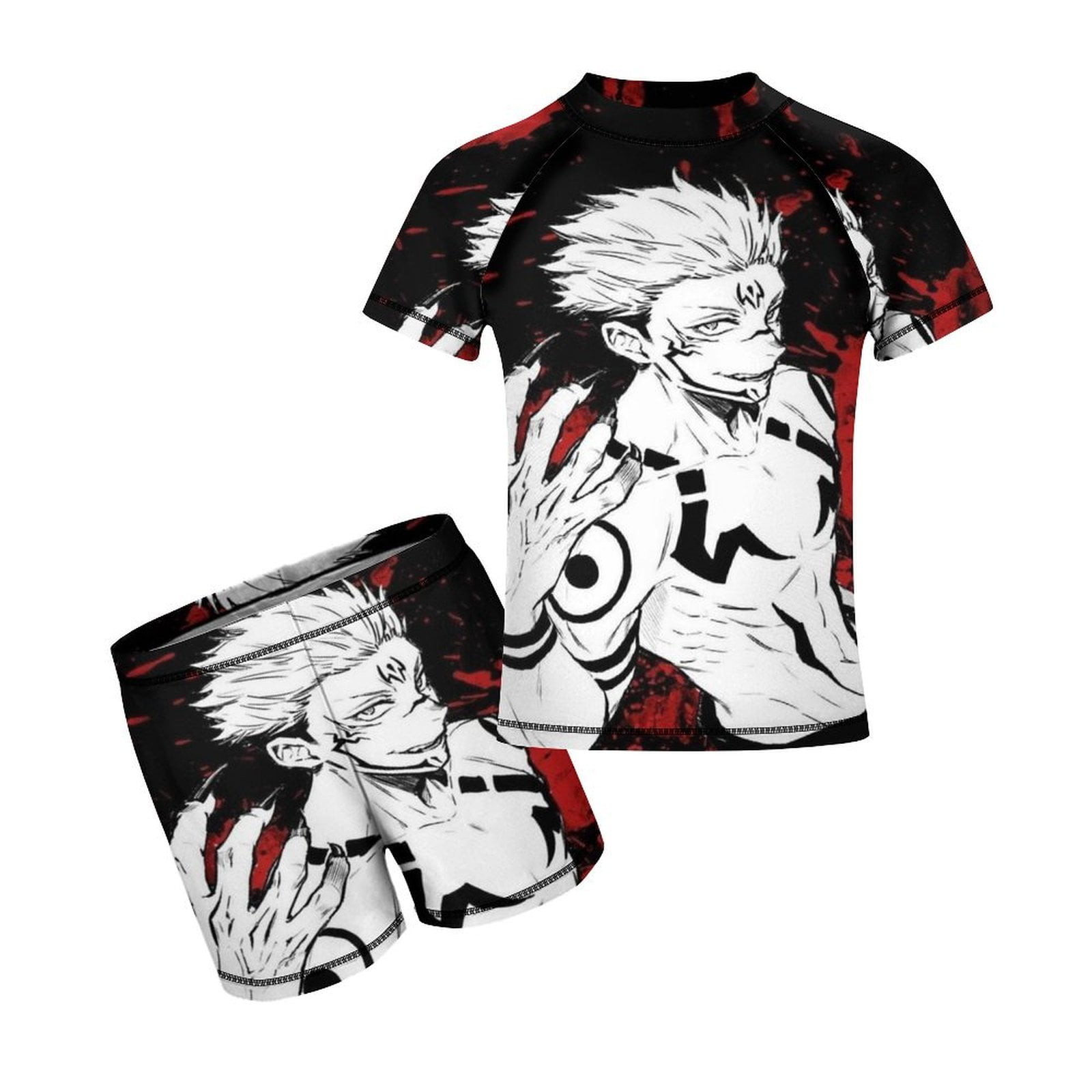 Jujutsu Kaisen Gojo Summer Swimwear For Boys 2PCS Rash Guard Sets For ...