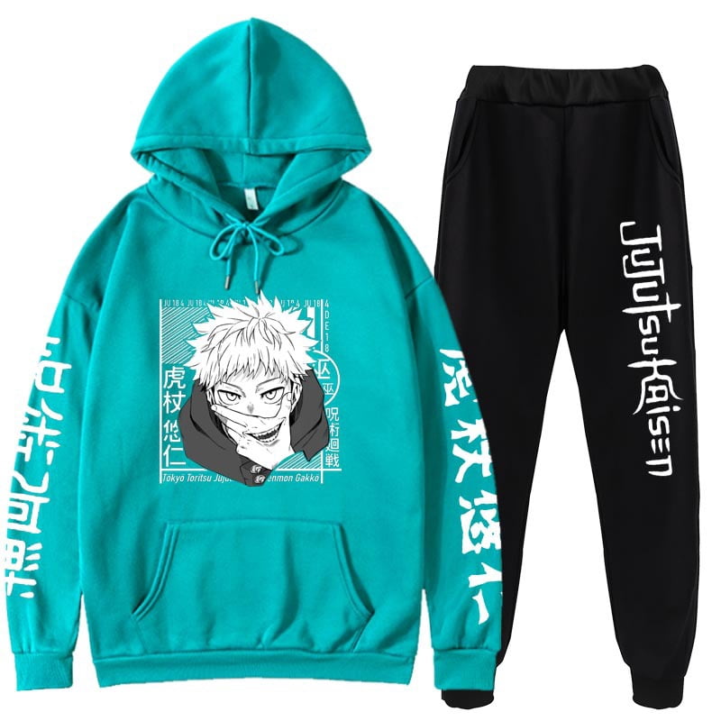 Jujutsu Kaisen Hoodie and Sweatpants Set -Anime Print Pullover ...