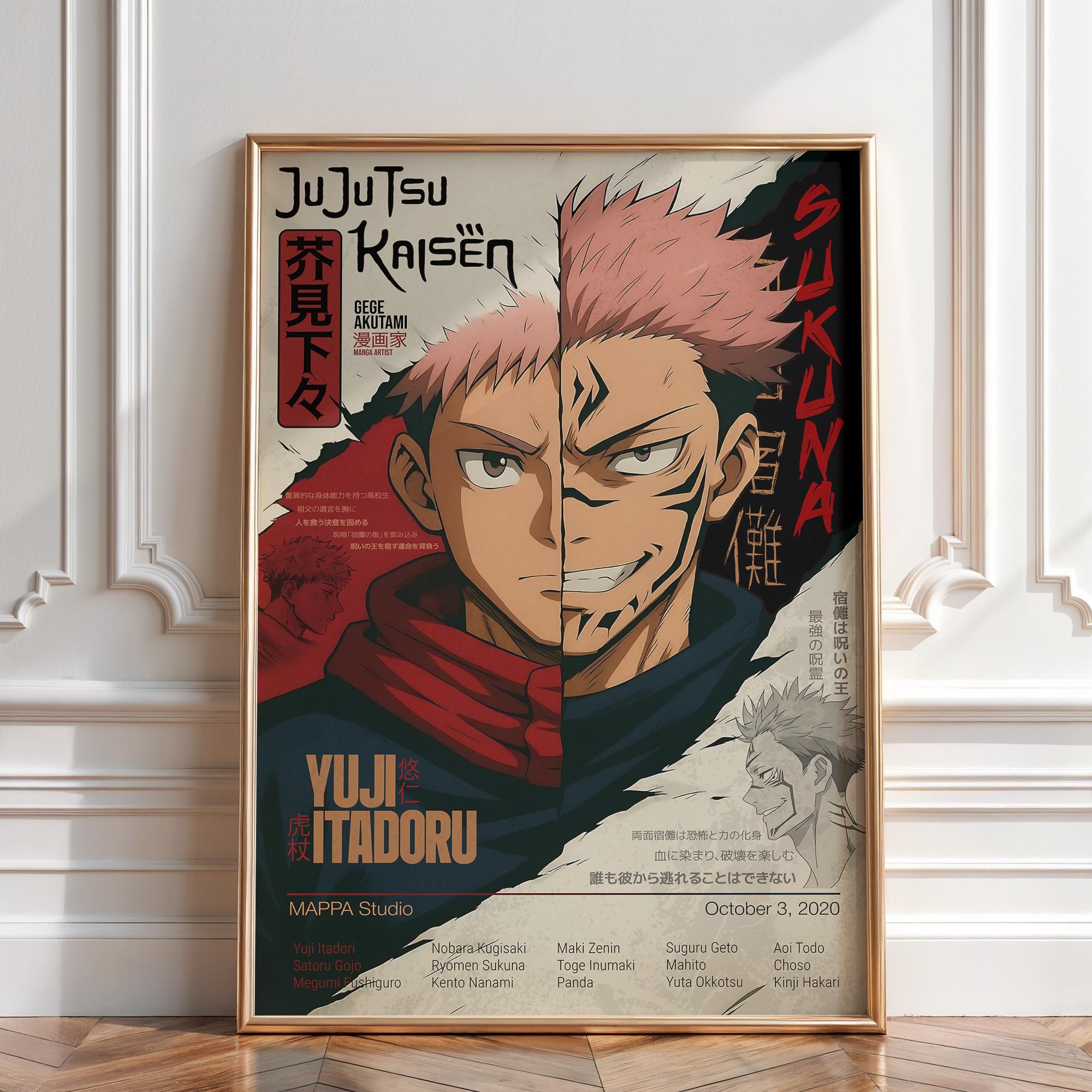 Jujutsu Kaisen Manga, Yuji Itadori and Sukuna Anime Wall Art, Christmas ...