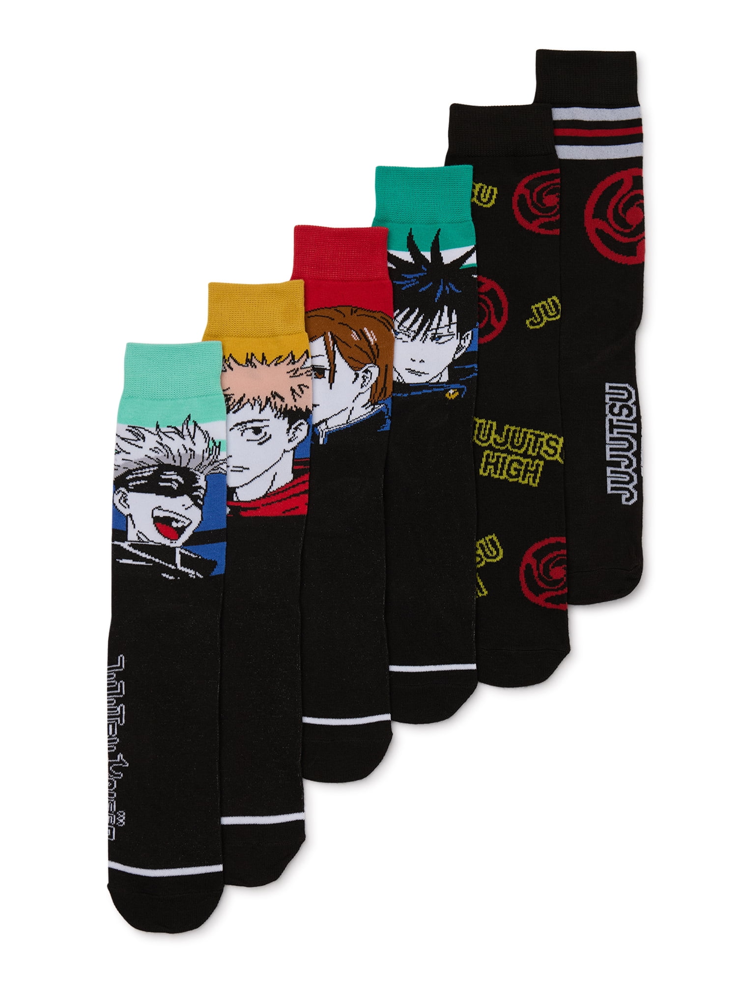 Jujutsu Kaisen Men’s Crew Socks, 6-Pack - Walmart.com