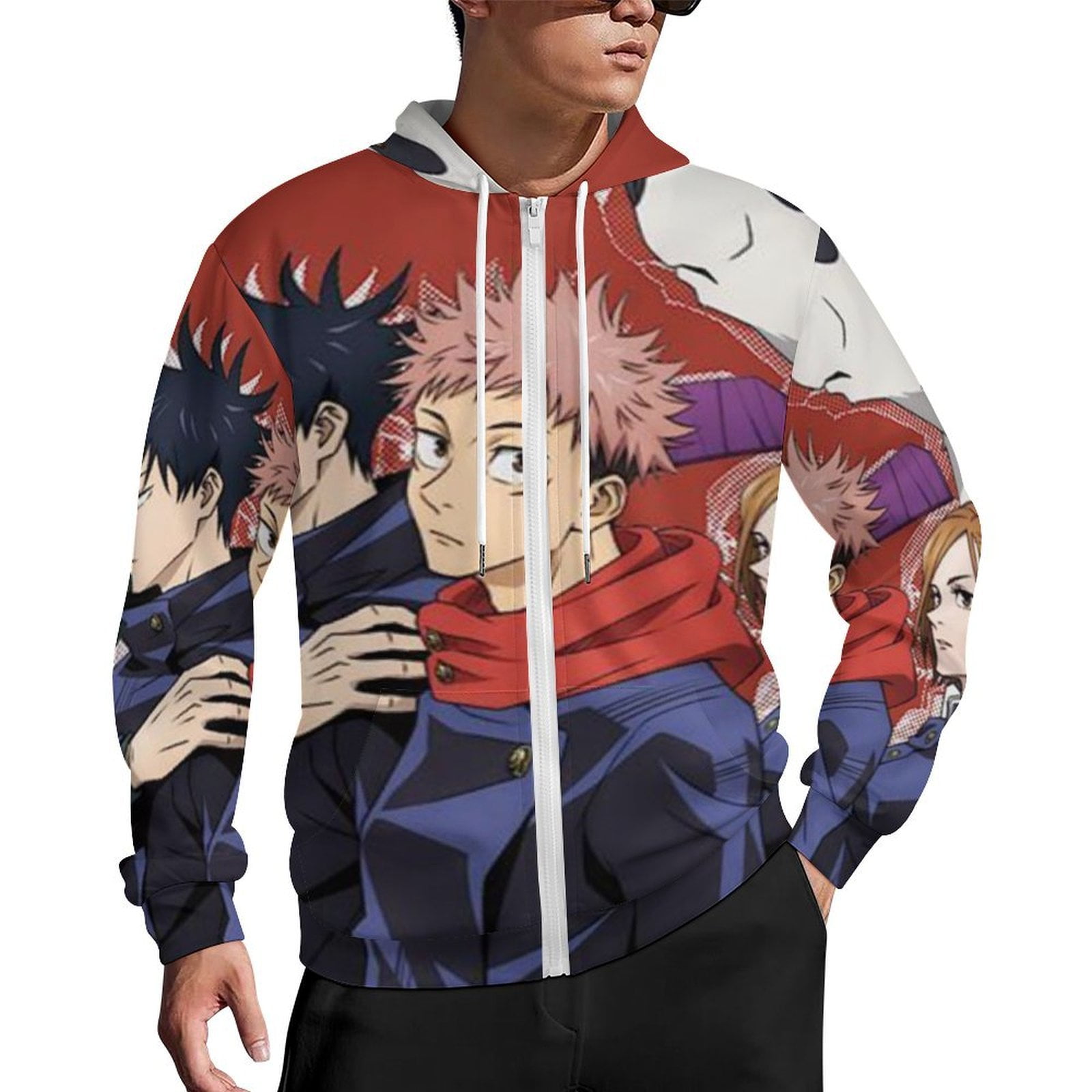 Jujutsu Kaisen Pullover Zip-up Hoodie Loose-fit Sweatshirt Casual ...