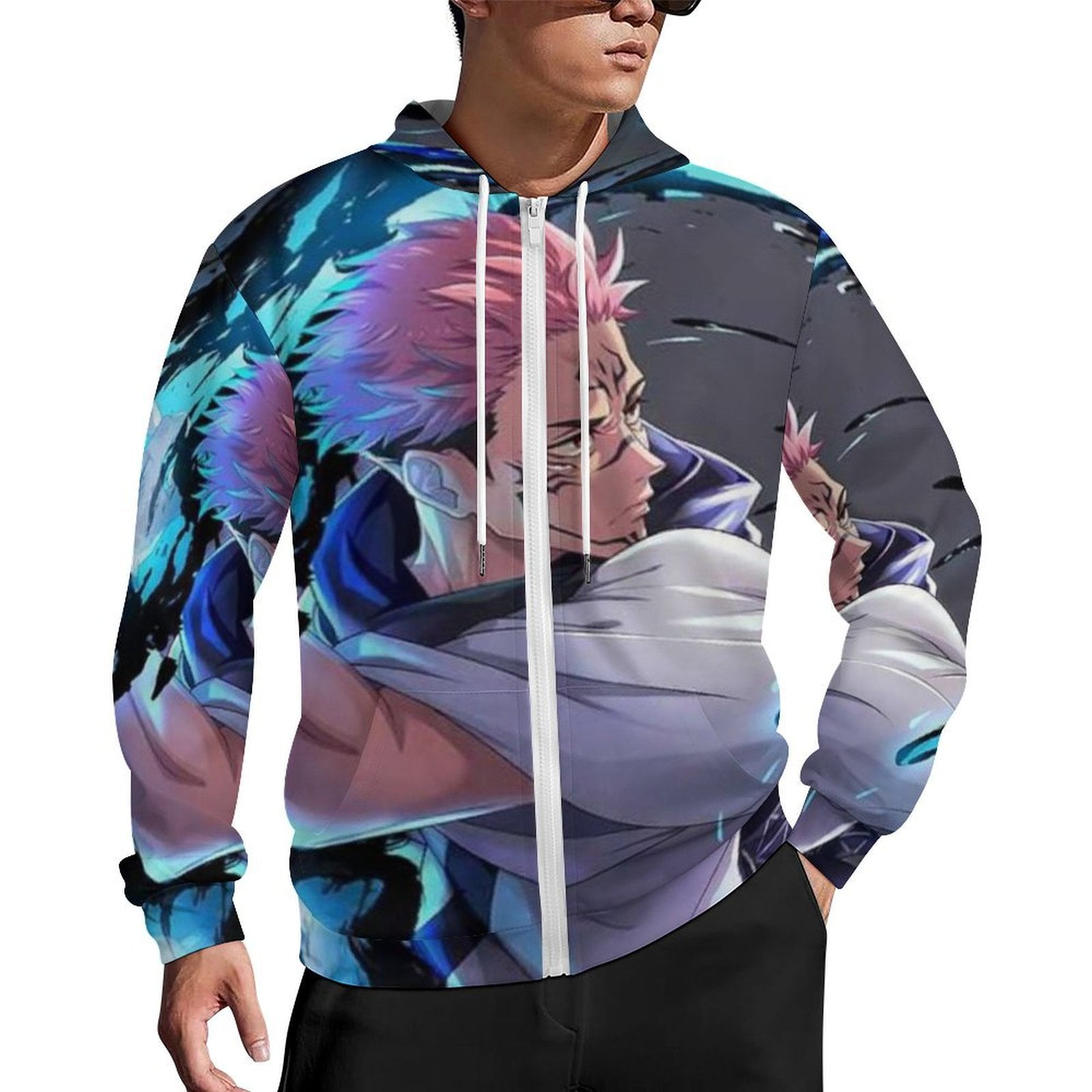 Jujutsu Kaisen Pullover Zip-up Hoodie Loose-fit Sweatshirt Casual ...