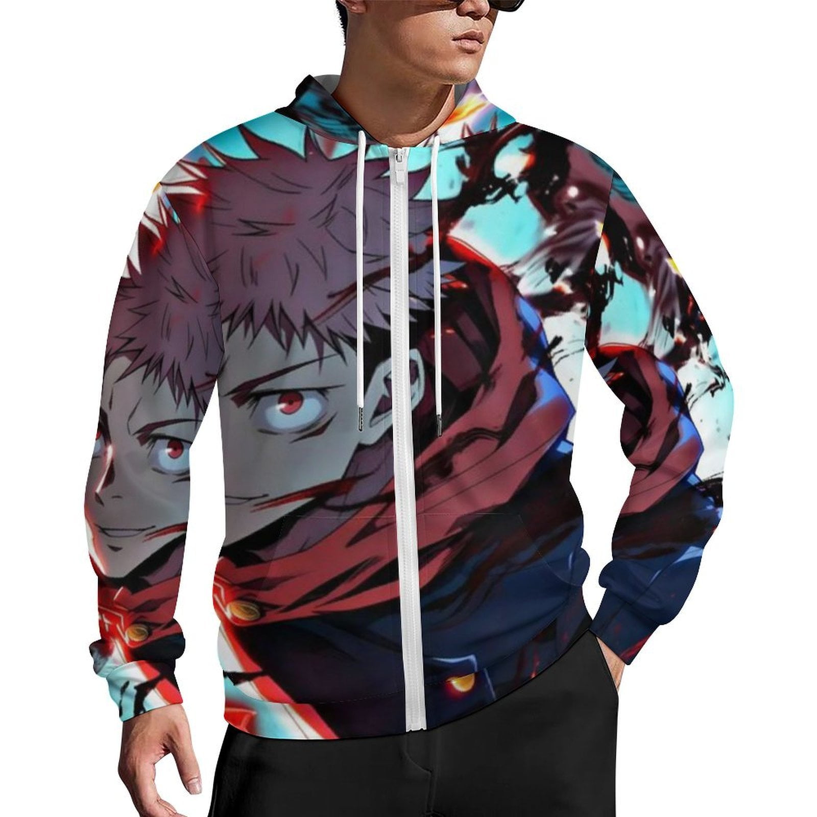 Jujutsu Kaisen Pullover Zip-up Hoodie Loose-fit Sweatshirt Casual ...