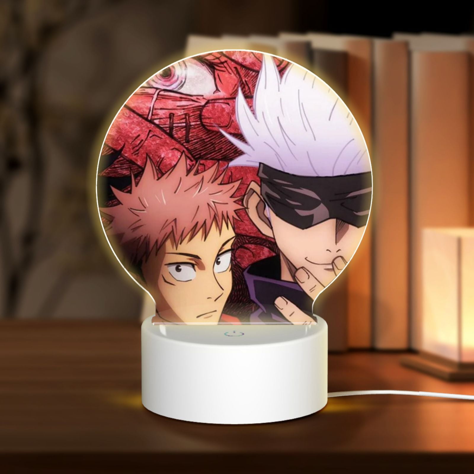 Jujutsu Kaisen Round Acrylic Night Light Decoration USB Cable LED Lamp ...