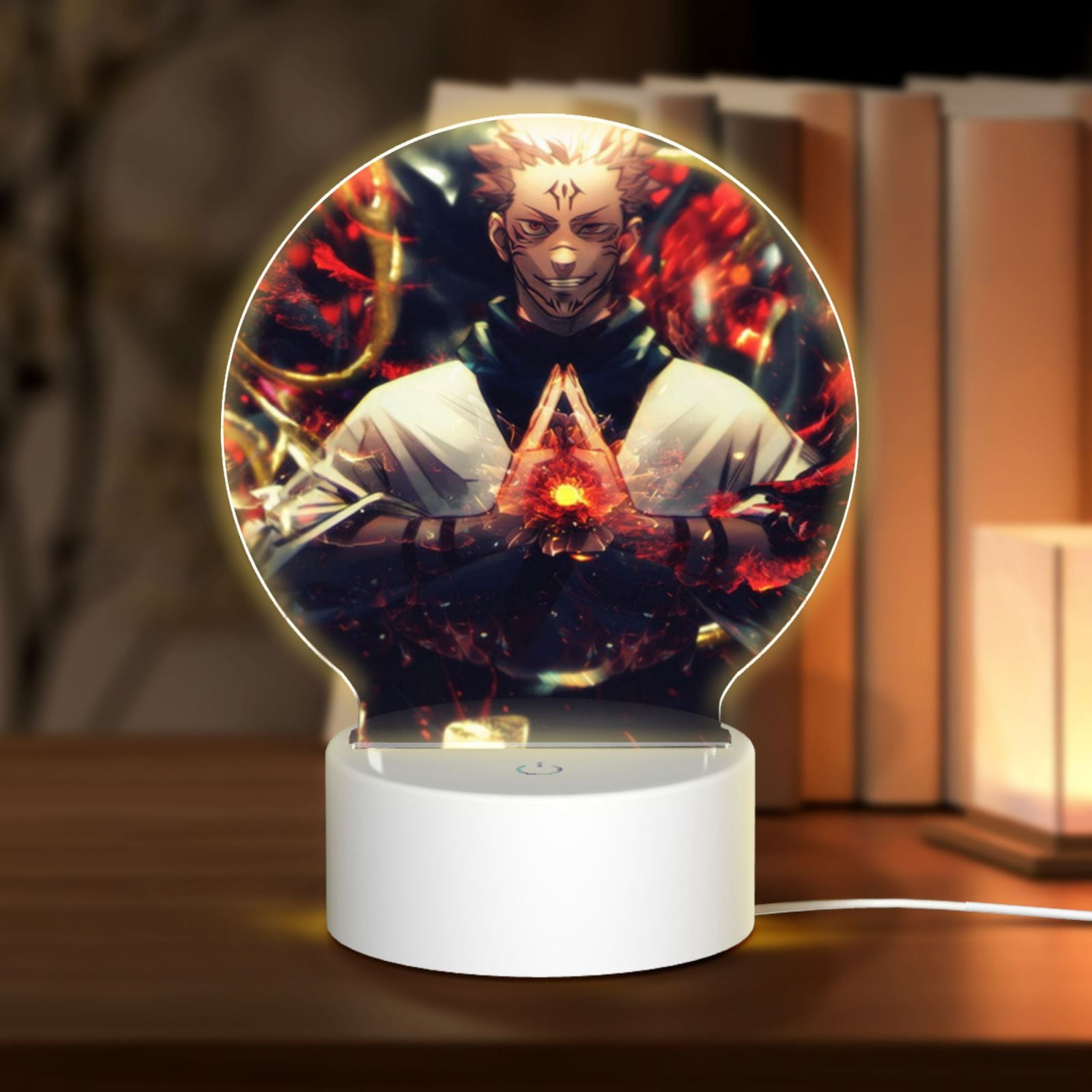 Jujutsu Kaisen Round Acrylic Night Light Decoration USB Cable LED Lamp Base with Touch Control ...