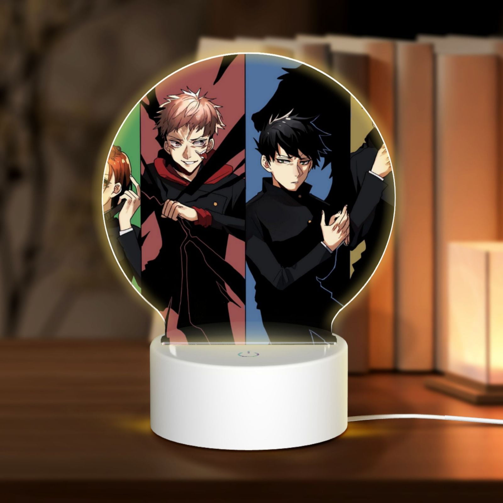 Jujutsu Kaisen Round Acrylic Night Light Decoration USB Cable LED Lamp ...