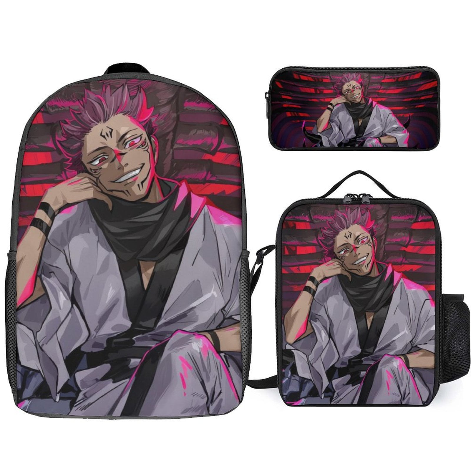 Jujutsu Kaisen Ryomen Sukuna Backpack 3 Piece Set Laptop Work Backpack ...