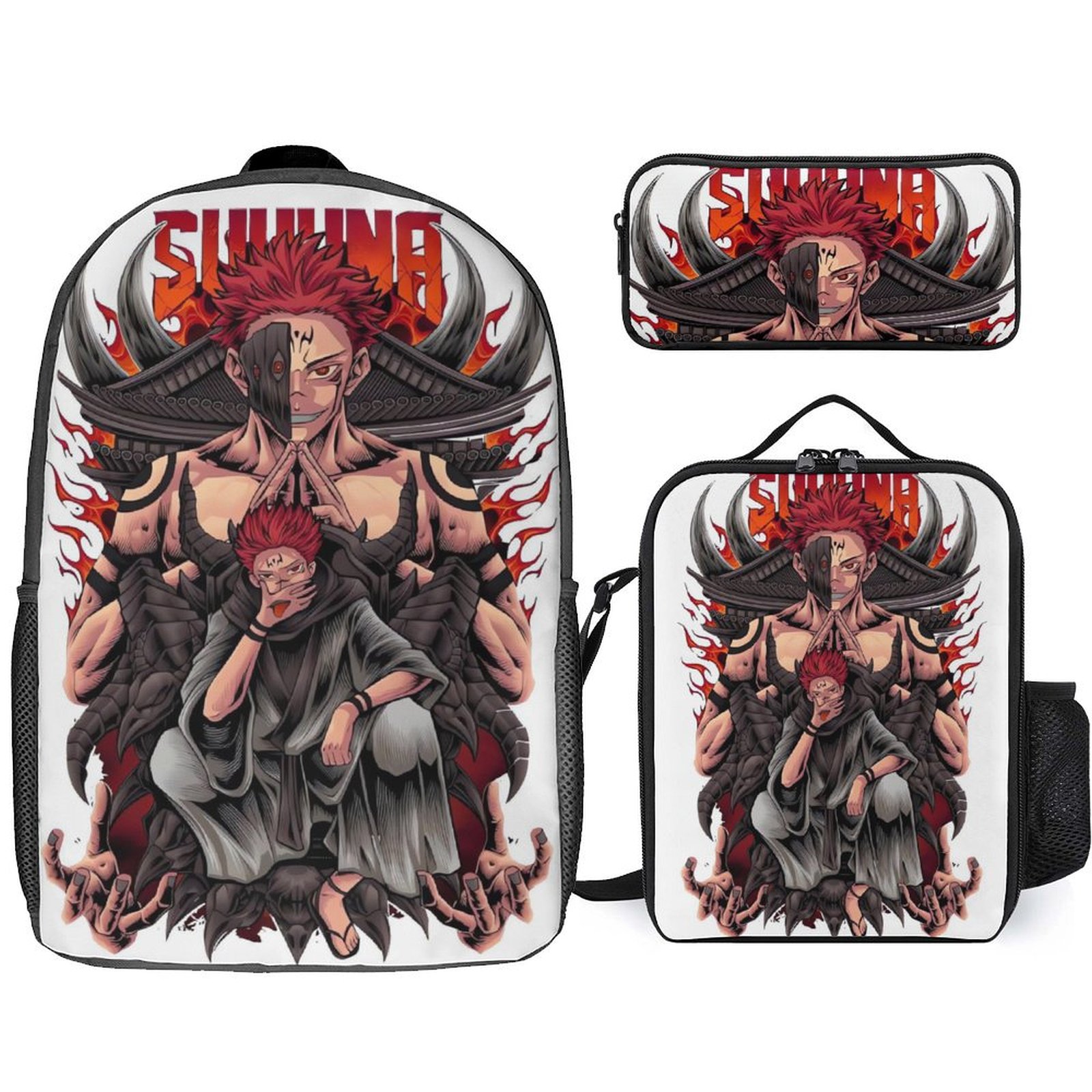 Jujutsu Kaisen Ryomen Sukuna Backpack 3 Piece Set Laptop Work Backpack ...