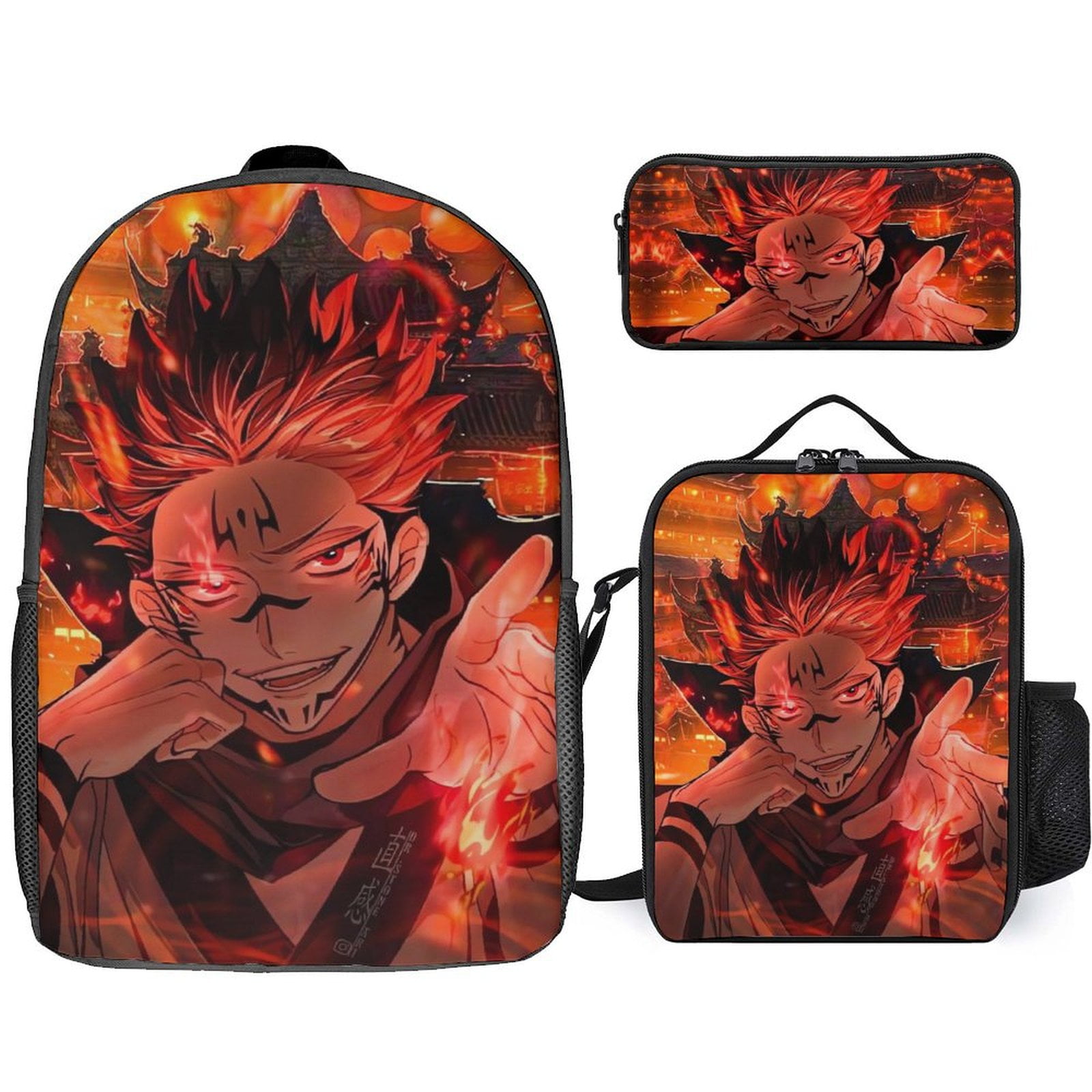Jujutsu Kaisen Ryomen Sukuna Backpack 3 Piece Set Laptop Work Backpack ...