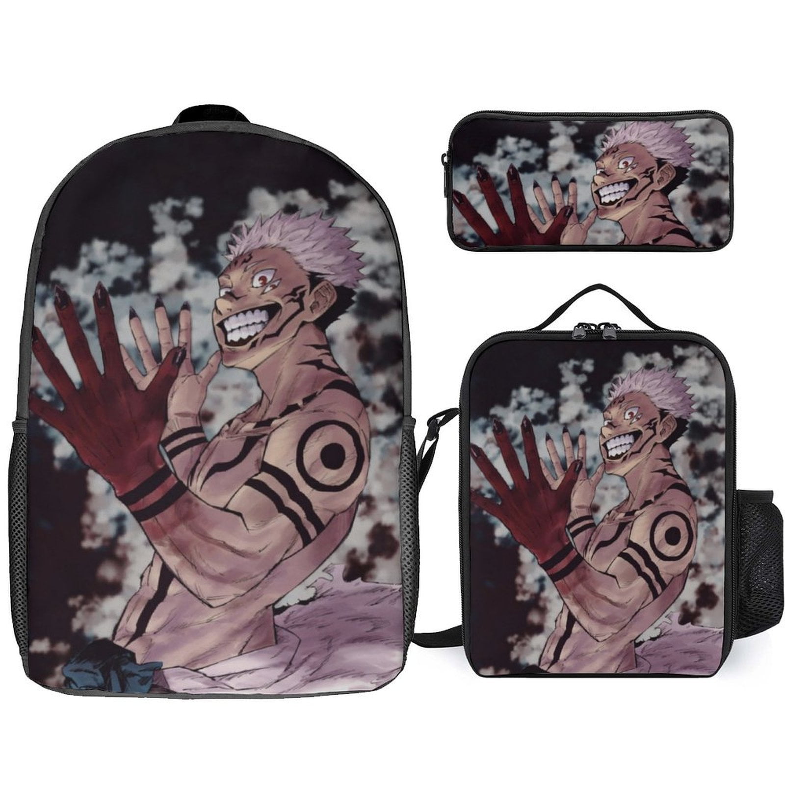 Jujutsu Kaisen Ryomen Sukuna Backpack 3 Piece Set Laptop Work Backpack ...