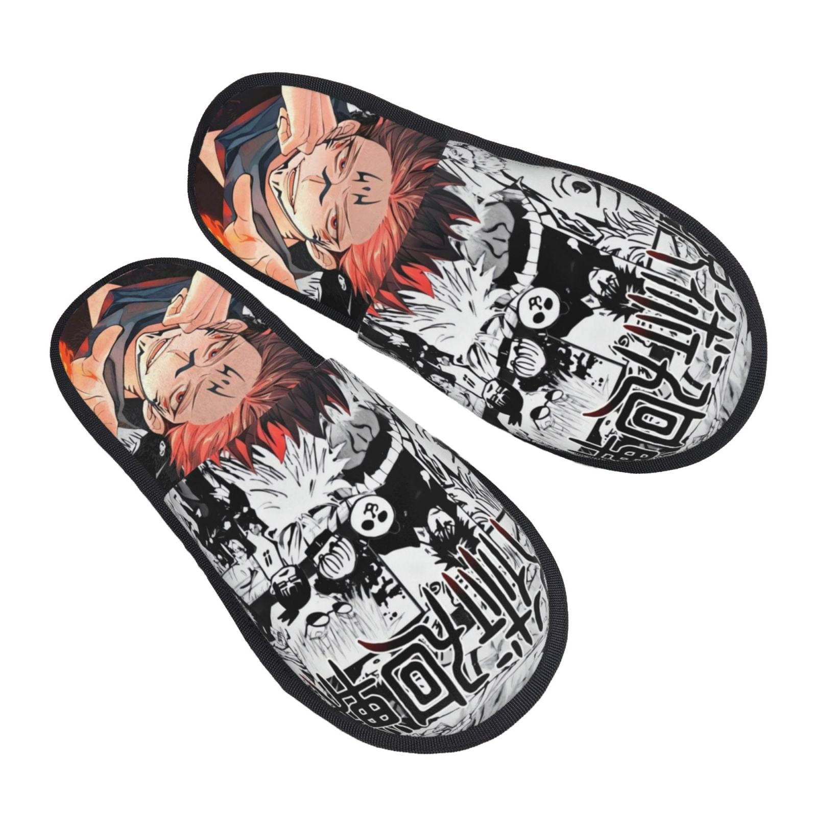 Jujutsu Kaisen Ryomen Sukuna Furry Slippers For Men Women Fuzzy House ...