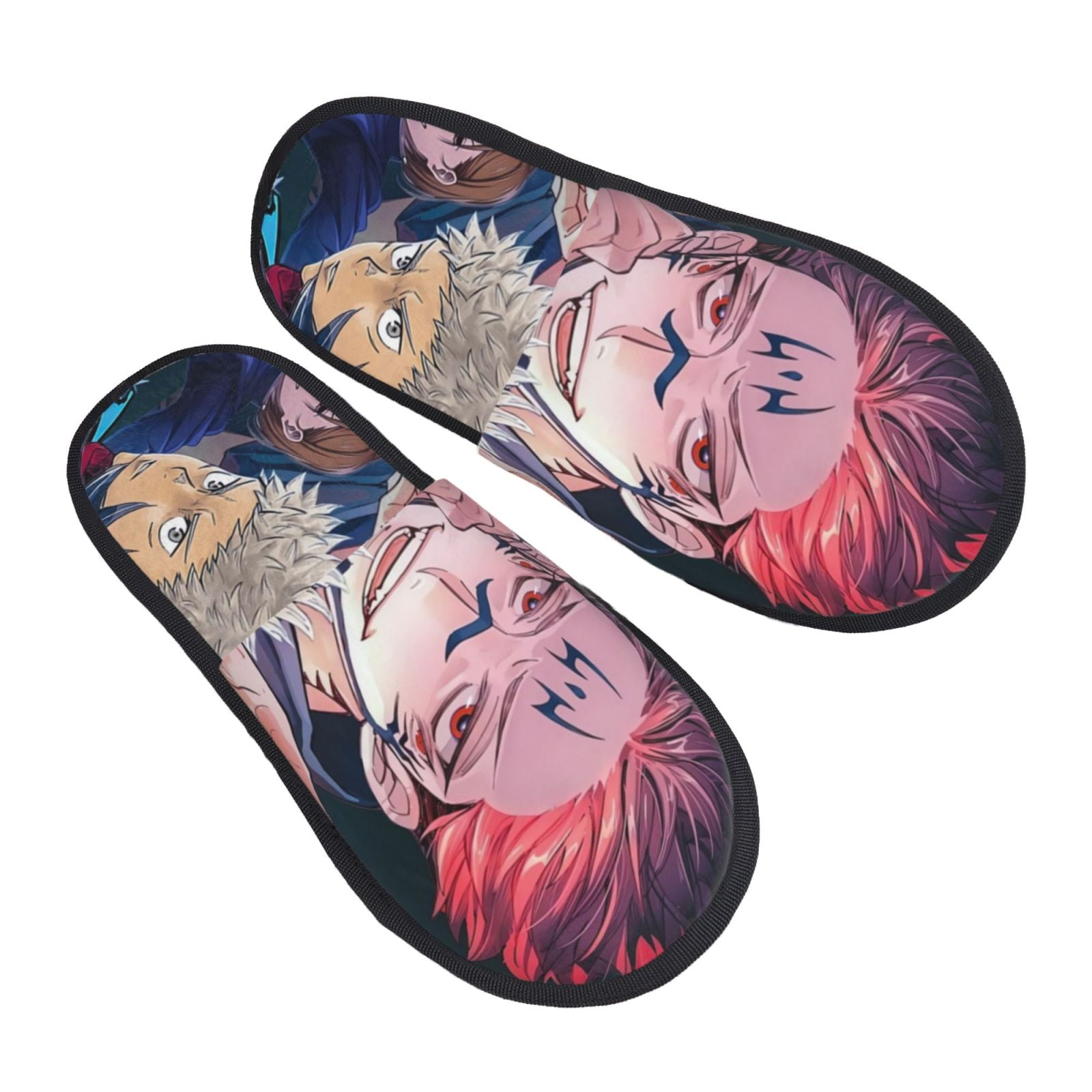 Jujutsu Kaisen Ryomen Sukuna Furry Slippers For Men Women Fuzzy House ...