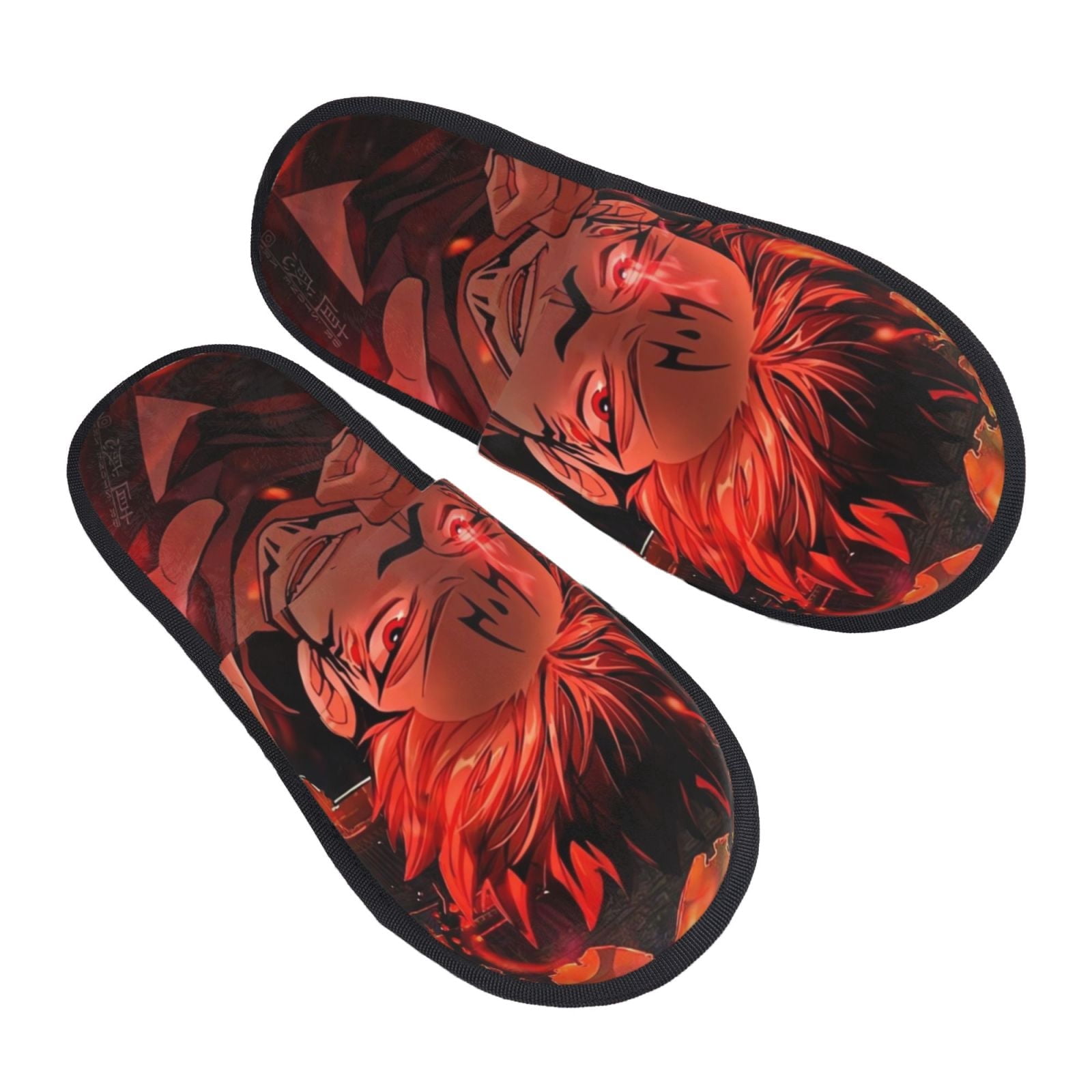 Jujutsu Kaisen Ryomen Sukuna Furry Slippers For Men Women Fuzzy House ...