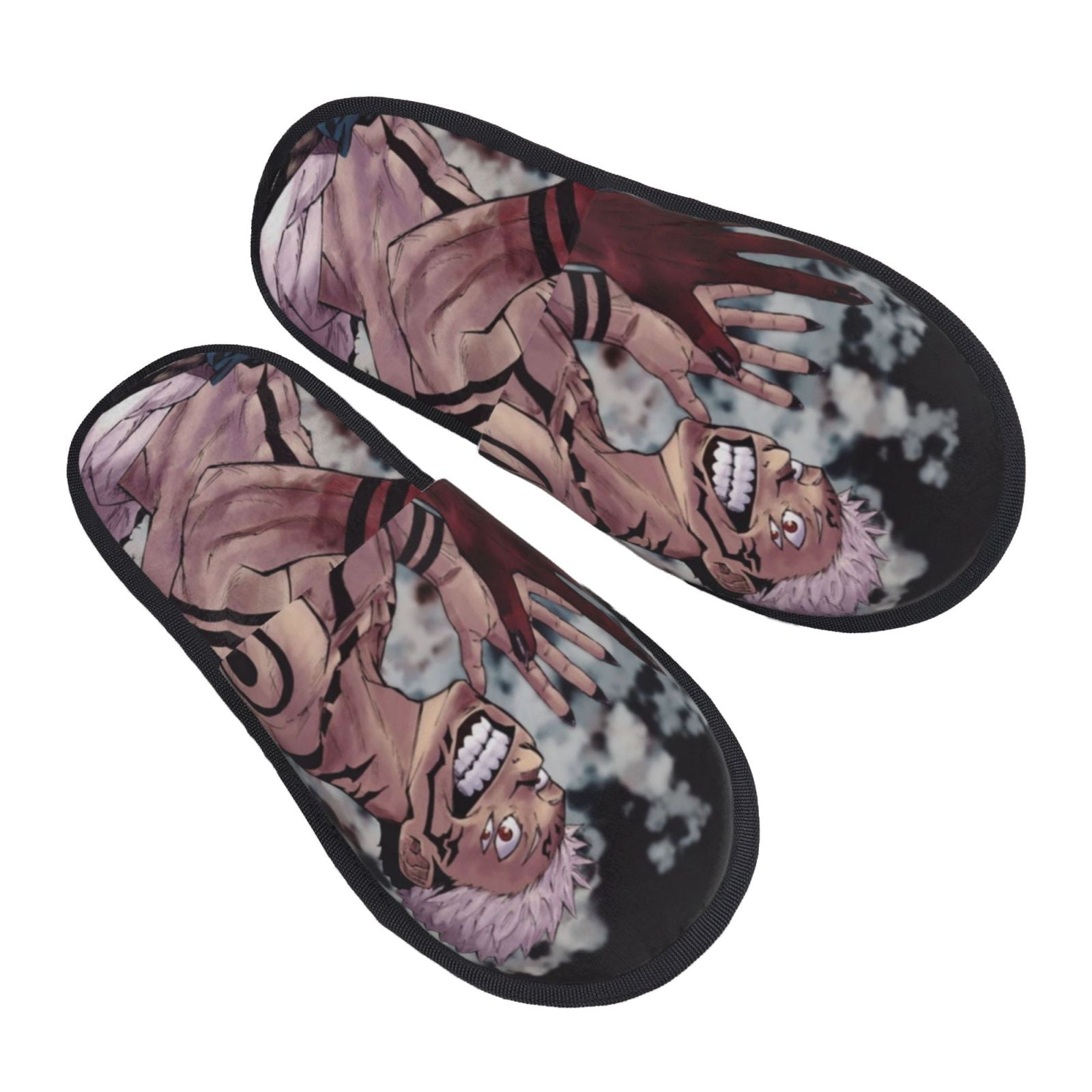 Jujutsu Kaisen Ryomen Sukuna Furry Slippers For Men Women Fuzzy House ...